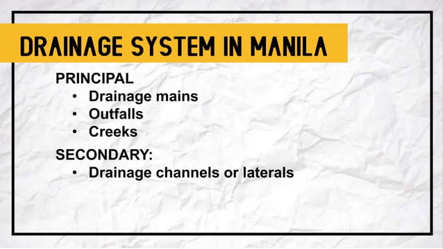 Drainage System in Manila | PPTX | Developmental Sites | Real Estate