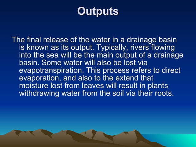 Drainage basin hydrological cycle smy | PPT | Geology | Science