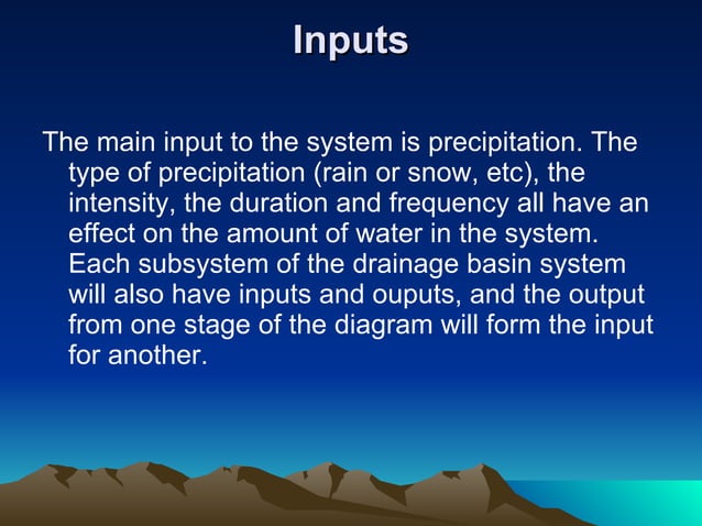 Drainage basin hydrological cycle smy | PPT | Geology | Science