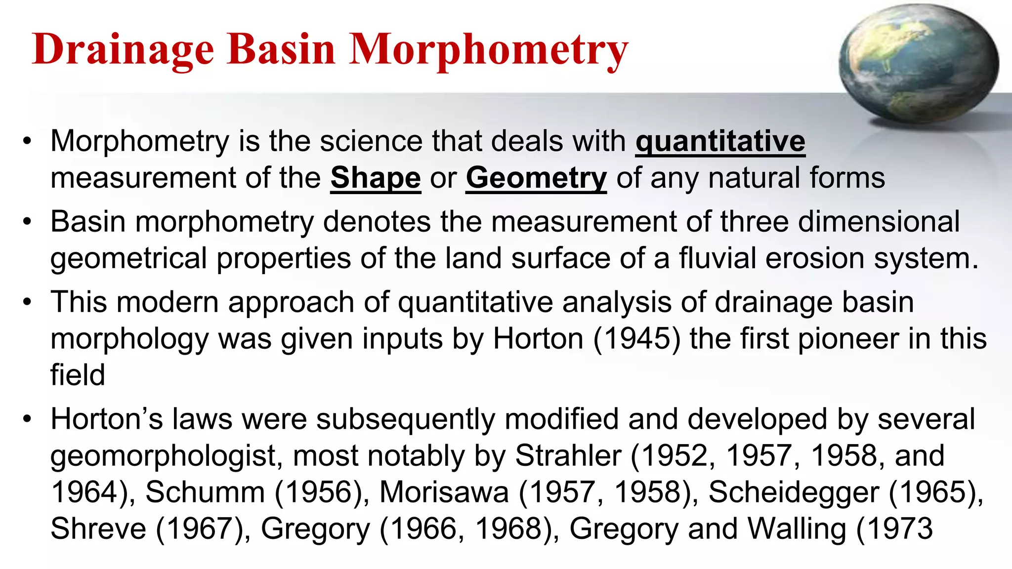 Drainage basin morphometry | PPSX