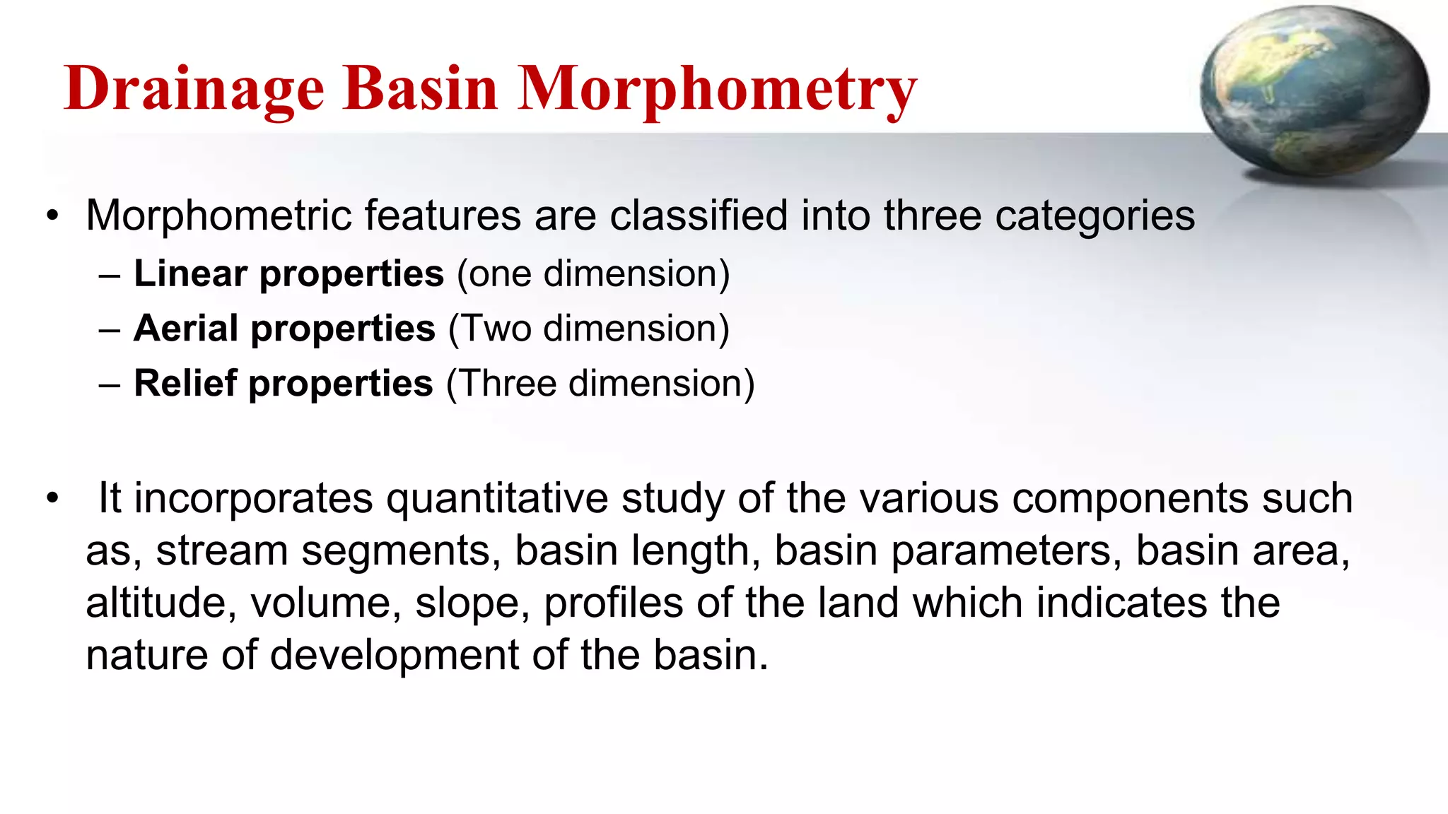 Drainage basin morphometry | PPSX
