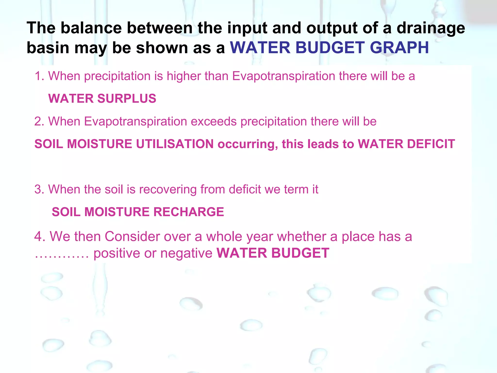 Drainage basins and water budgets | PPT