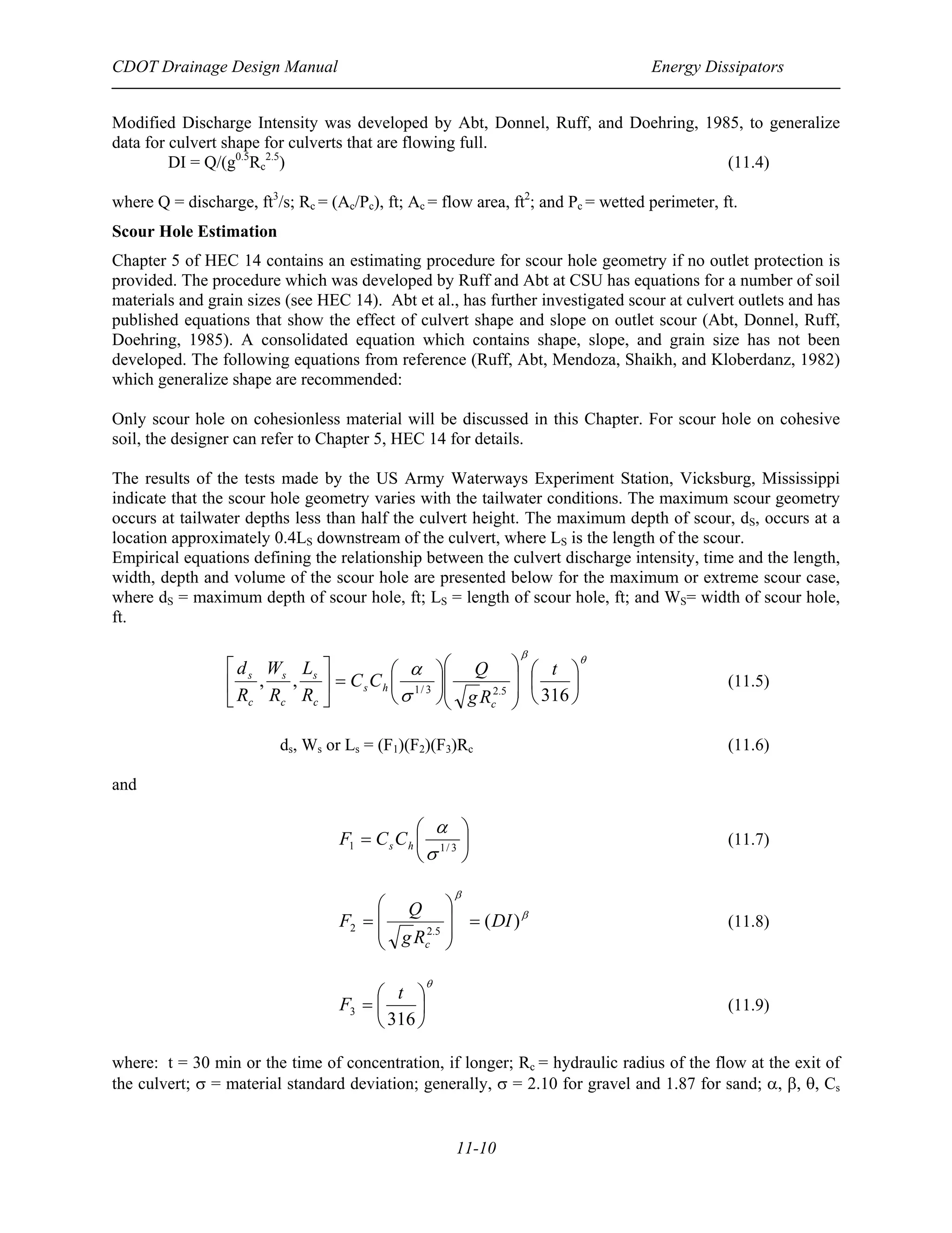 Drainage designmanual chapter11_energydissipators | PDF