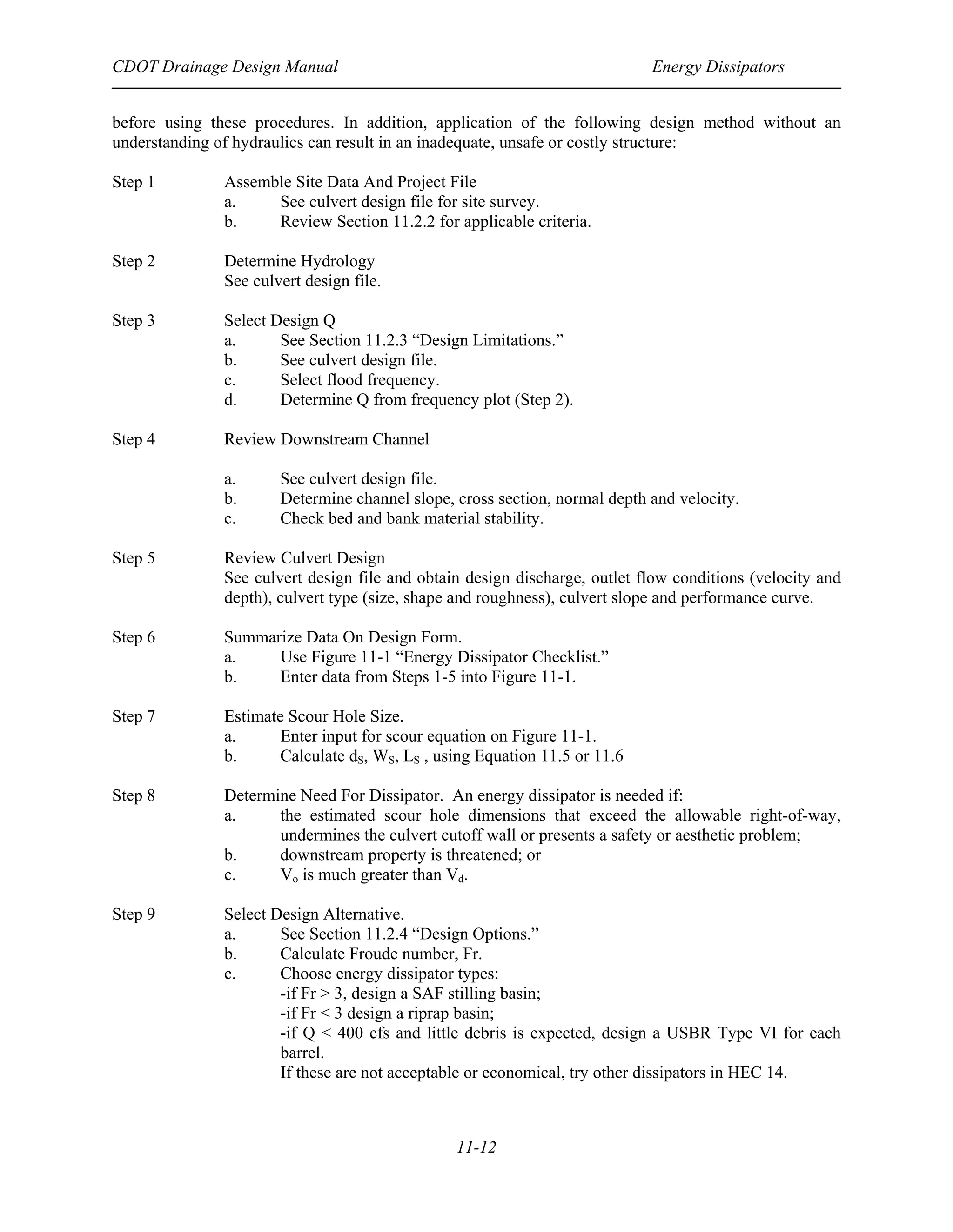 Drainage designmanual chapter11_energydissipators | PDF