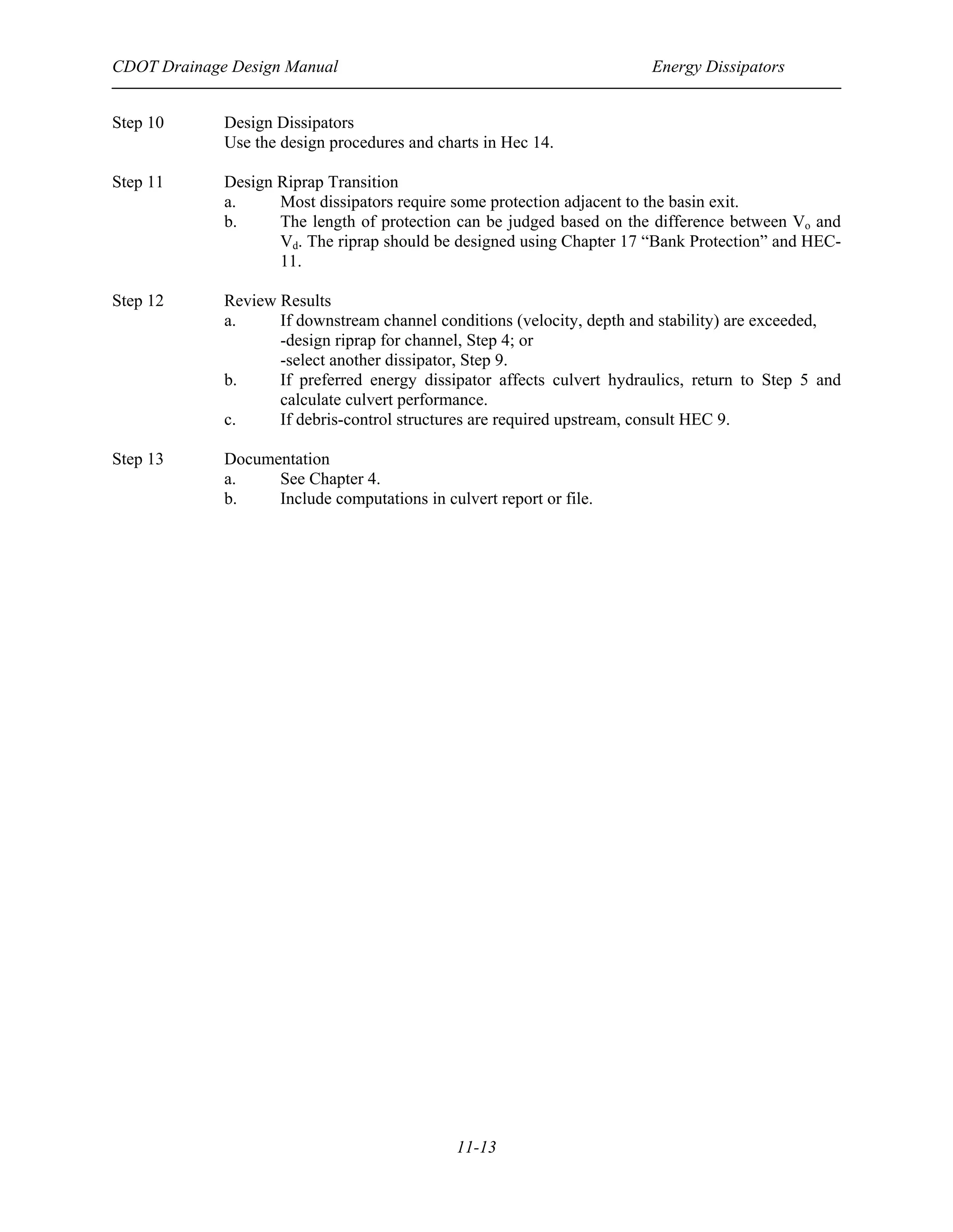 Drainage designmanual chapter11_energydissipators | PDF
