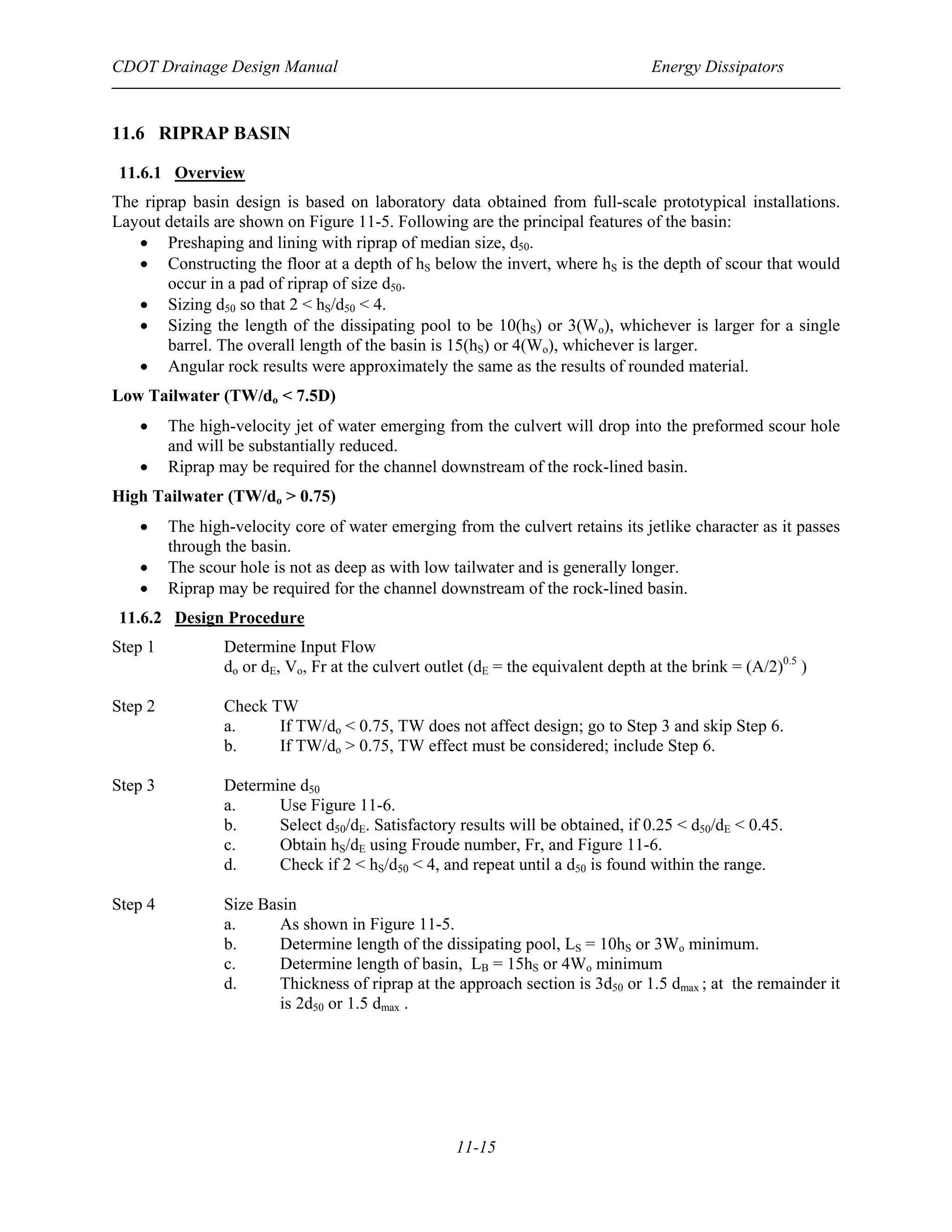 Drainage designmanual chapter11_energydissipators | PDF