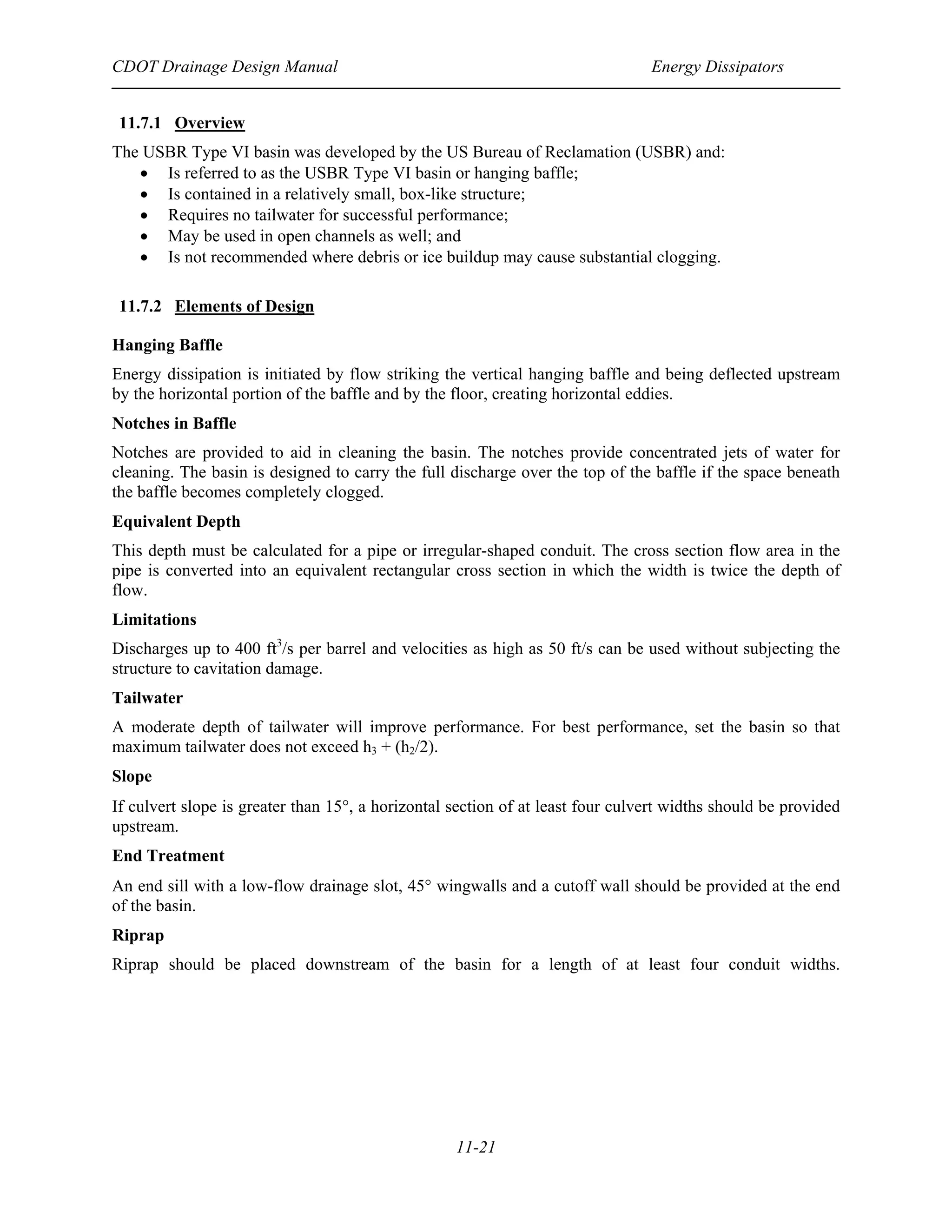 Drainage designmanual chapter11_energydissipators | PDF