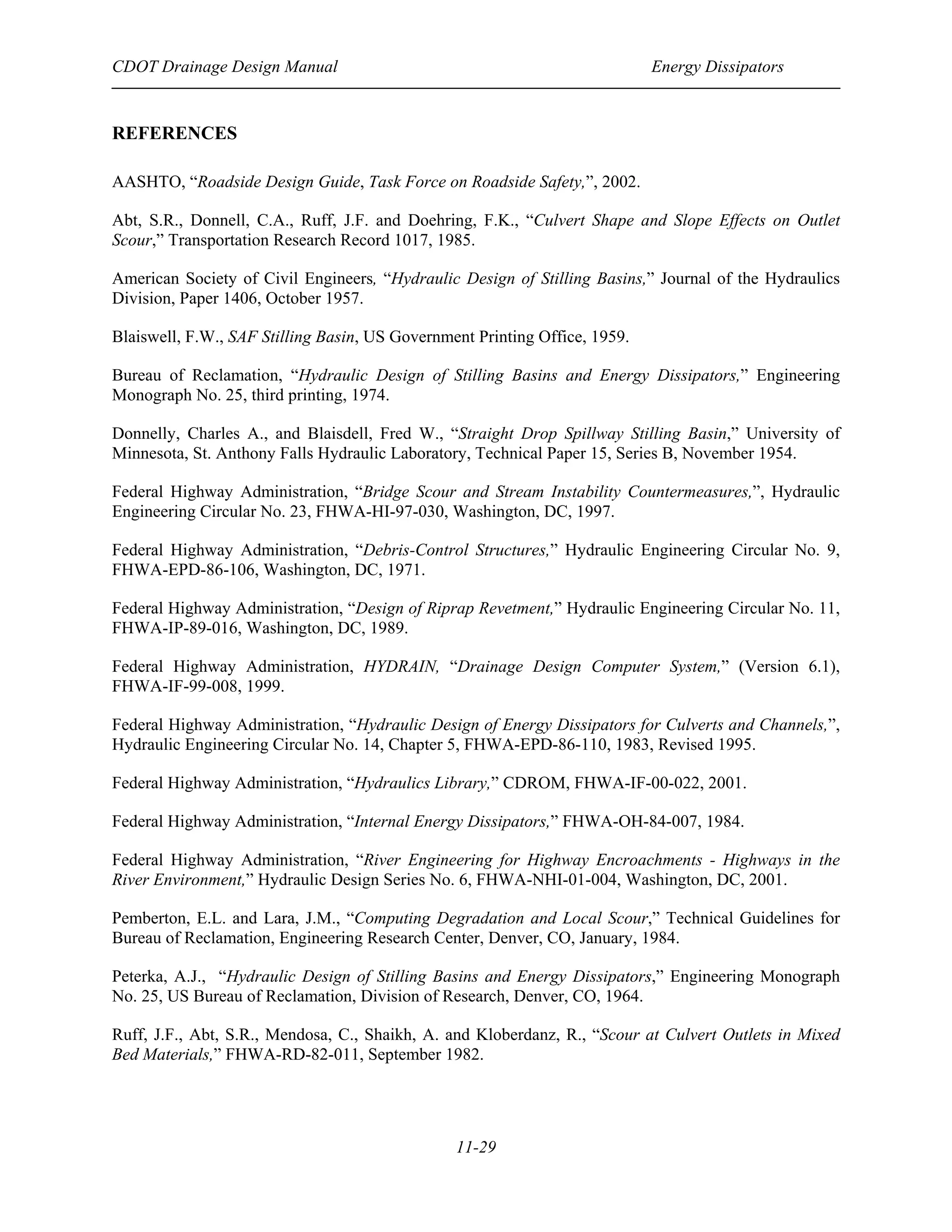Drainage designmanual chapter11_energydissipators | PDF