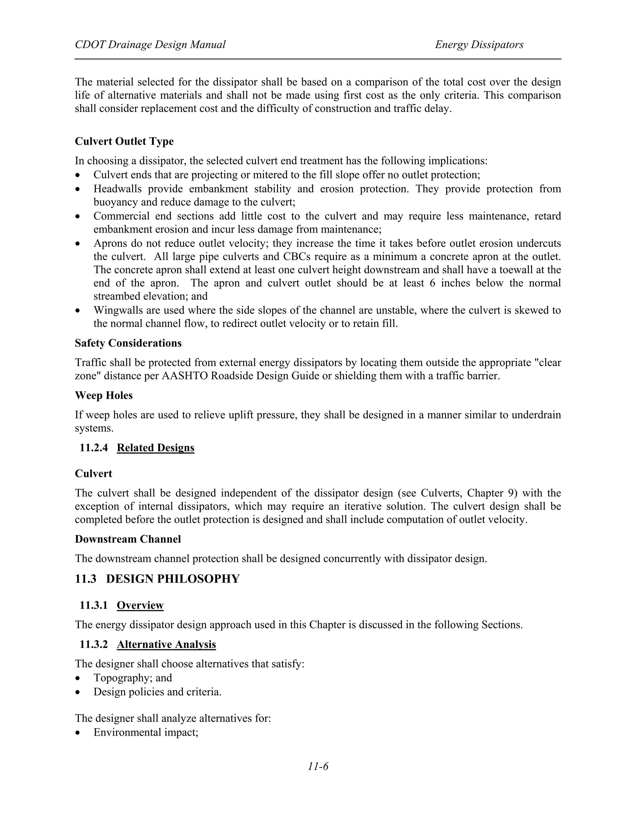 Drainage designmanual chapter11_energydissipators | PDF