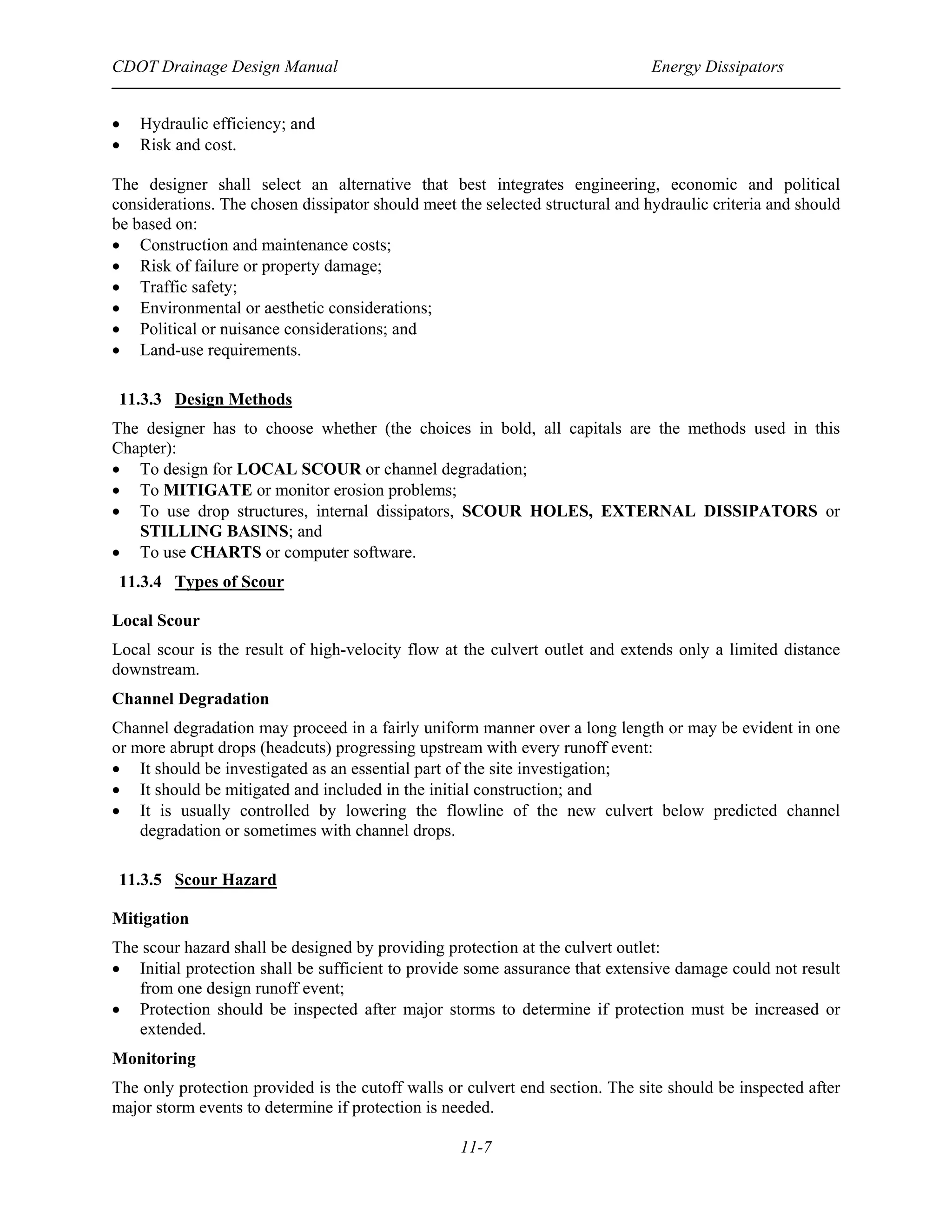 Drainage designmanual chapter11_energydissipators | PDF