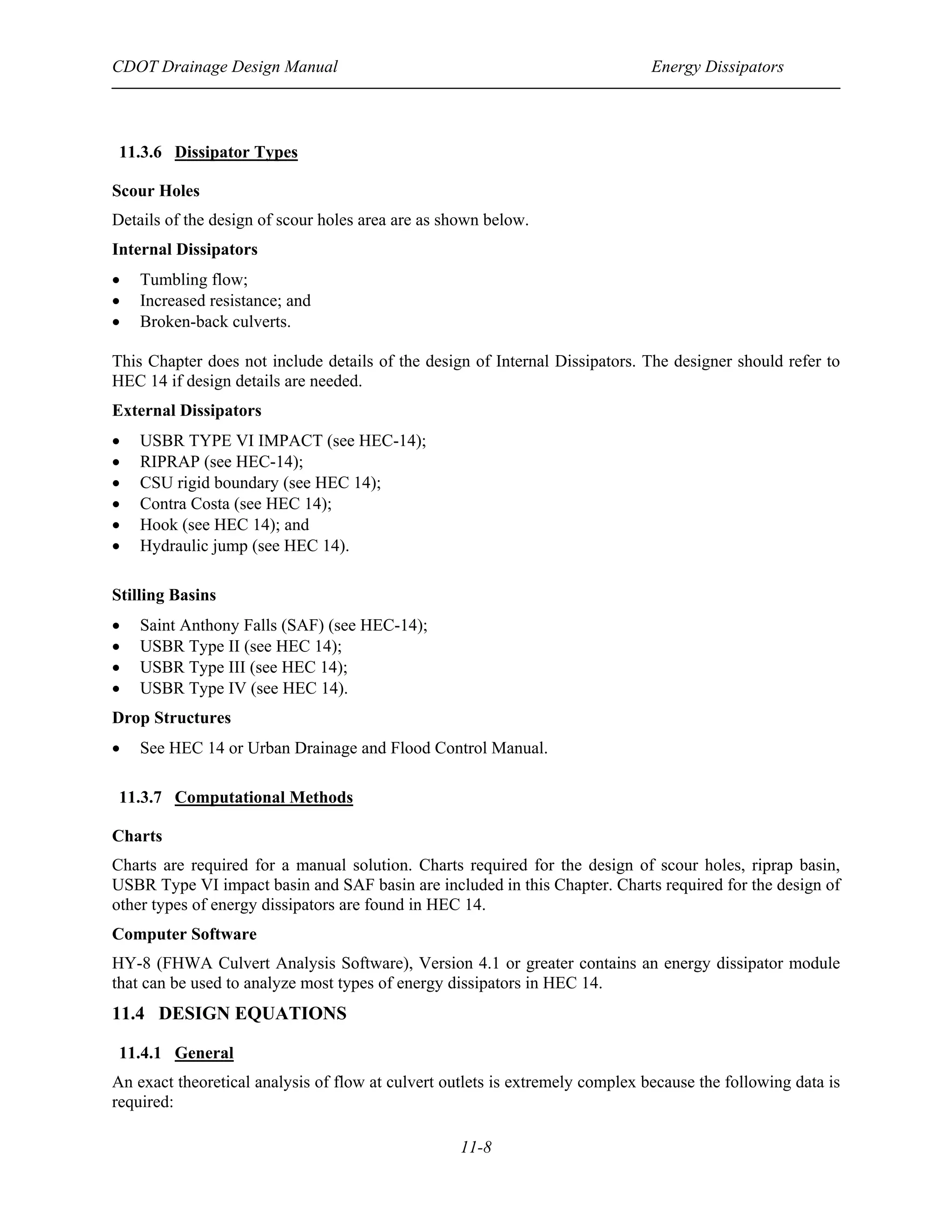 Drainage designmanual chapter11_energydissipators | PDF