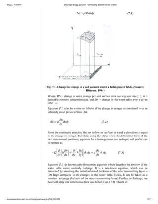 Drainage Engg._ Lesson 7 Unsteady-State Flow to Drains.pdf