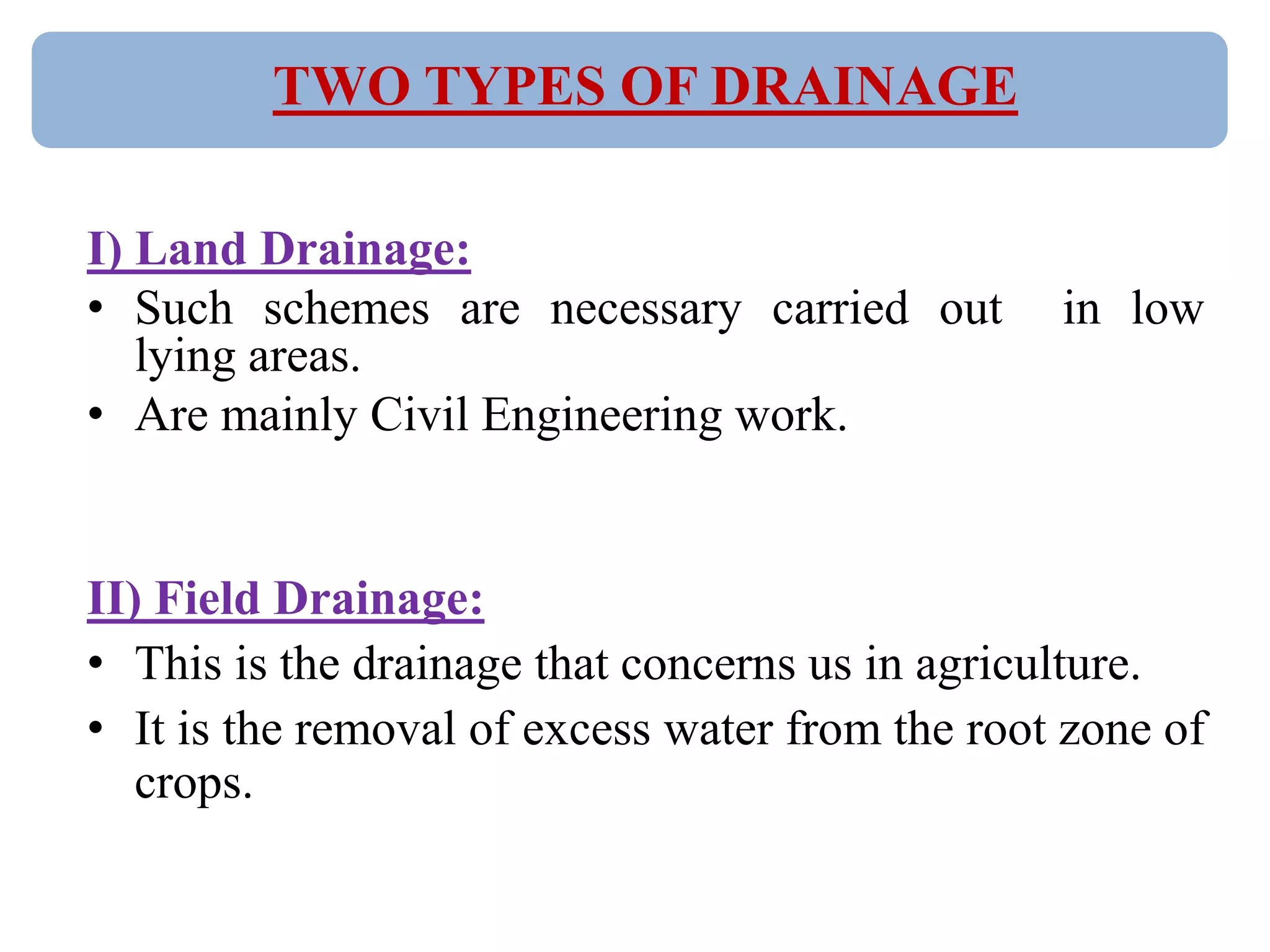 IMPORTANCE OF DRAINAGE IN IRRIGATED AREAS | PDF