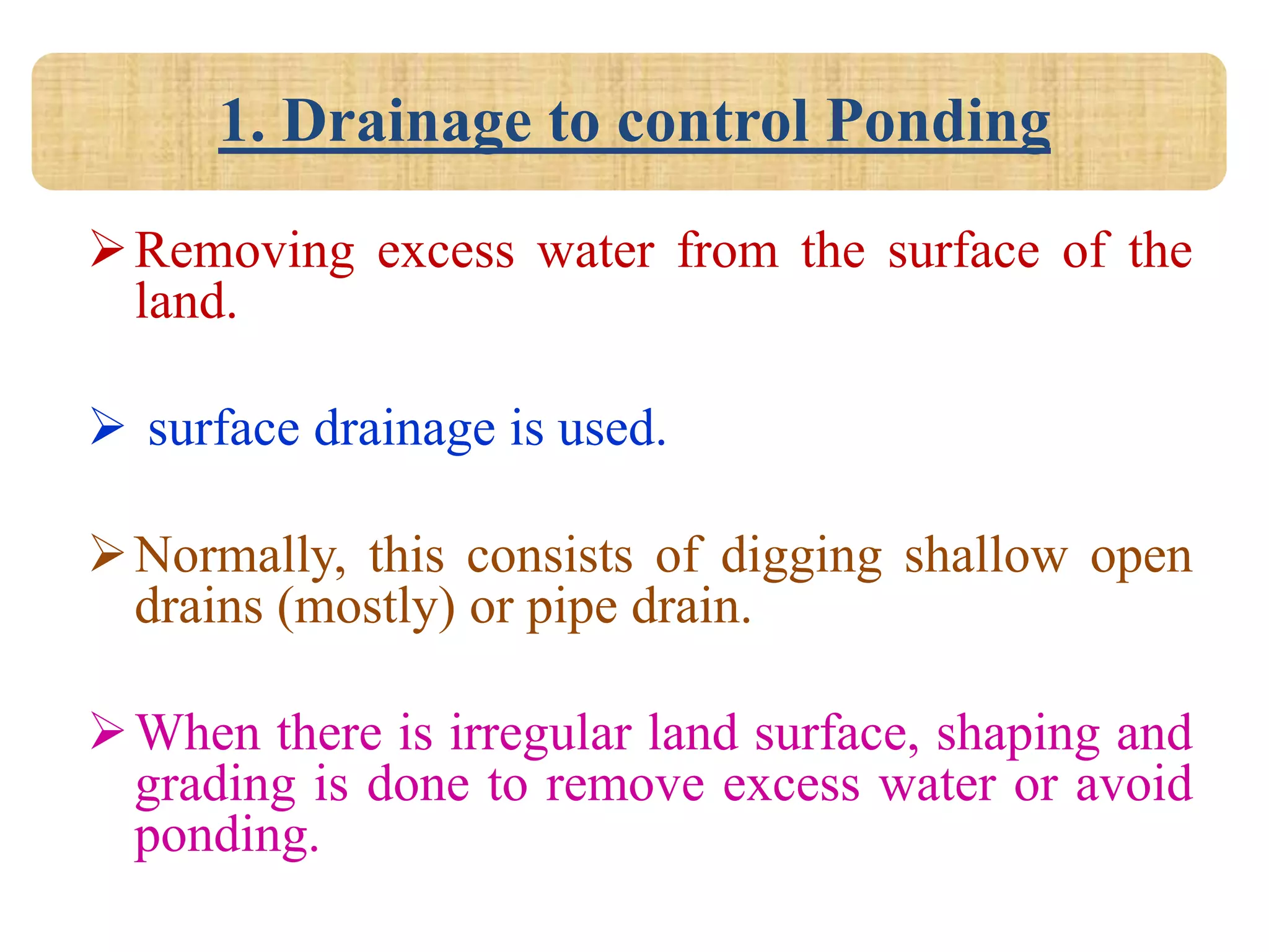 IMPORTANCE OF DRAINAGE IN IRRIGATED AREAS | PDF