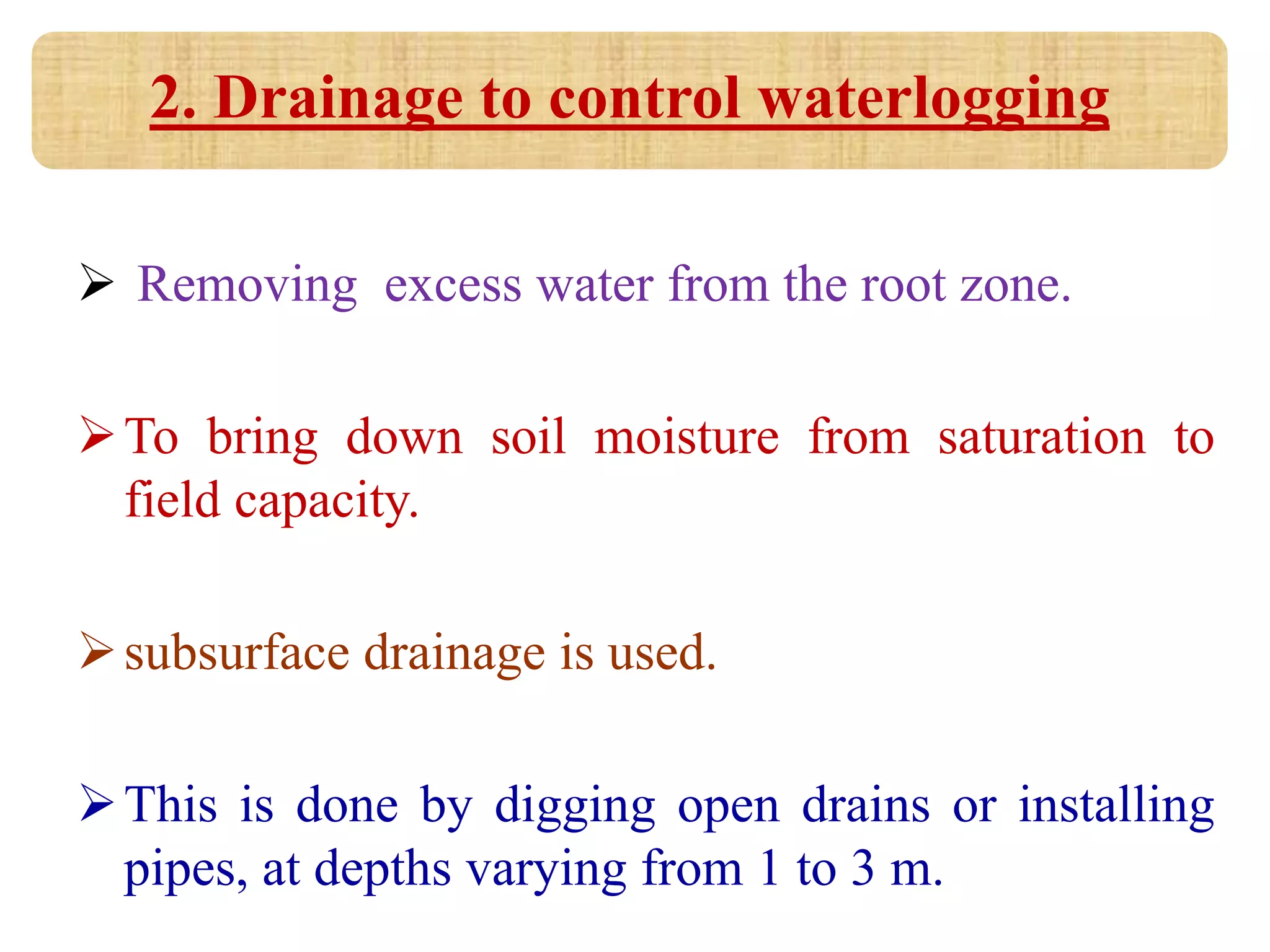 IMPORTANCE OF DRAINAGE IN IRRIGATED AREAS | PDF