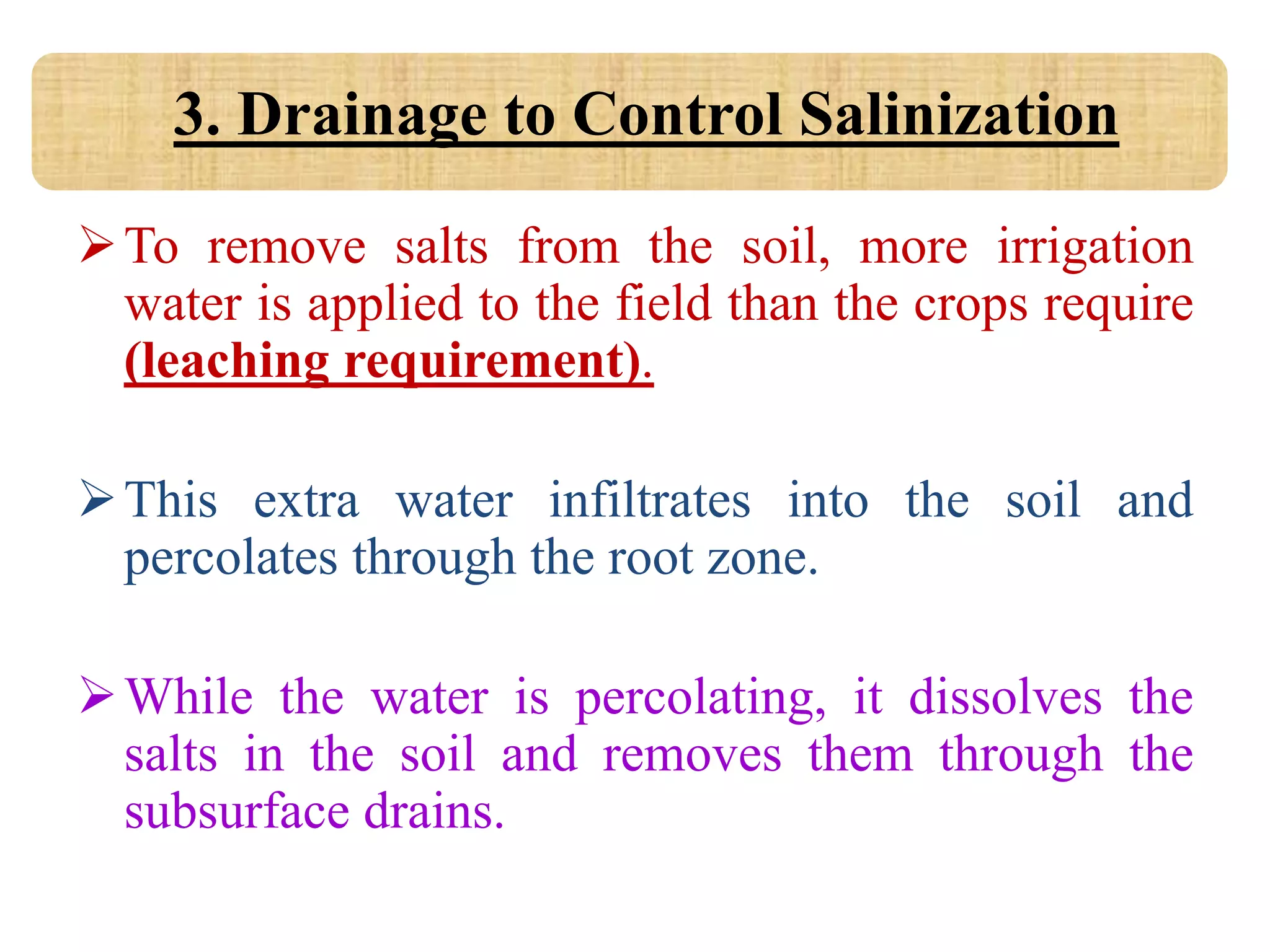 IMPORTANCE OF DRAINAGE IN IRRIGATED AREAS | PDF