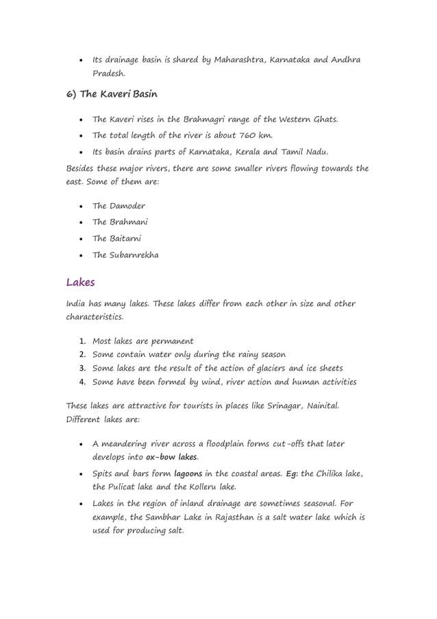 Drainage geo class9 | DOCX | Asia Travel | Travel Locations