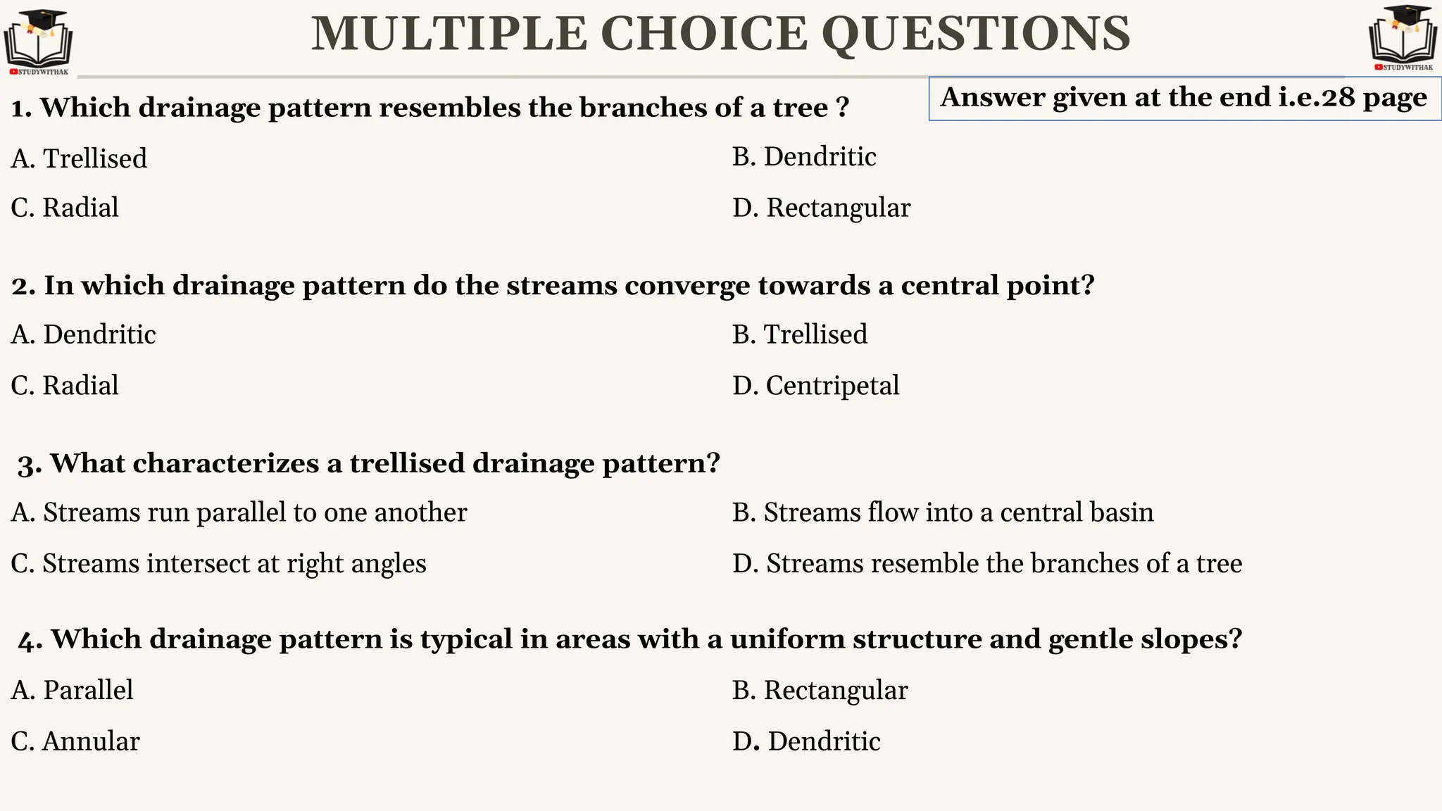 DRAINAGE PATTERNS . | PDF