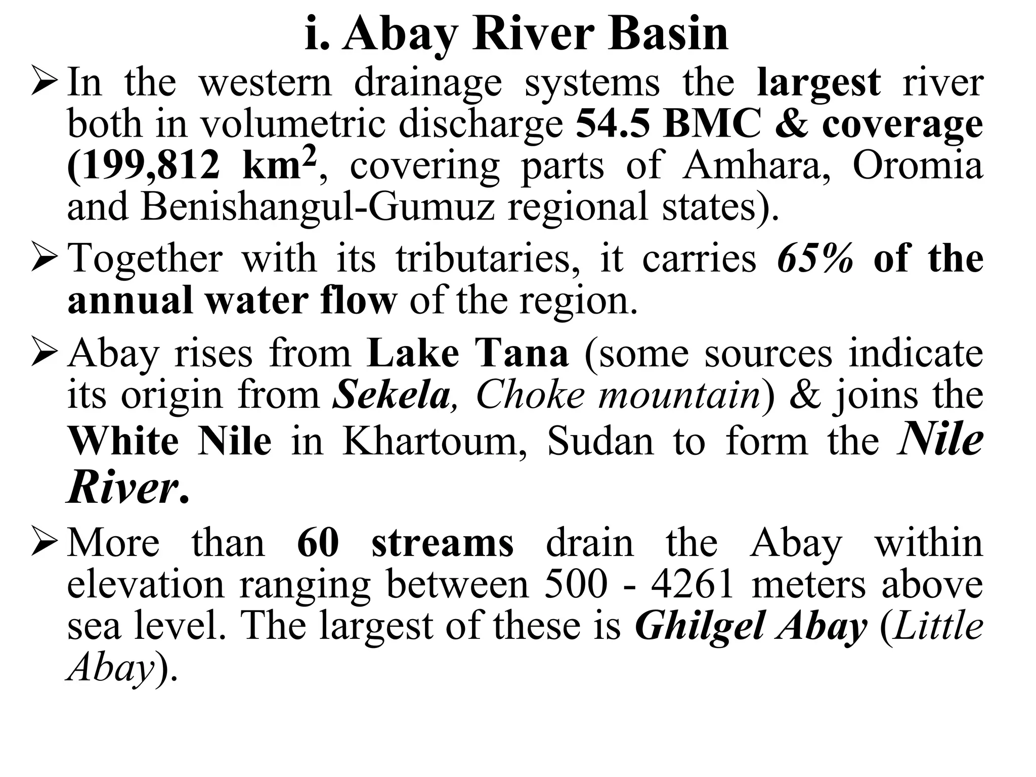 Chapter 4 - Drainage Systems and Water Resources of Ethiopia and the ...