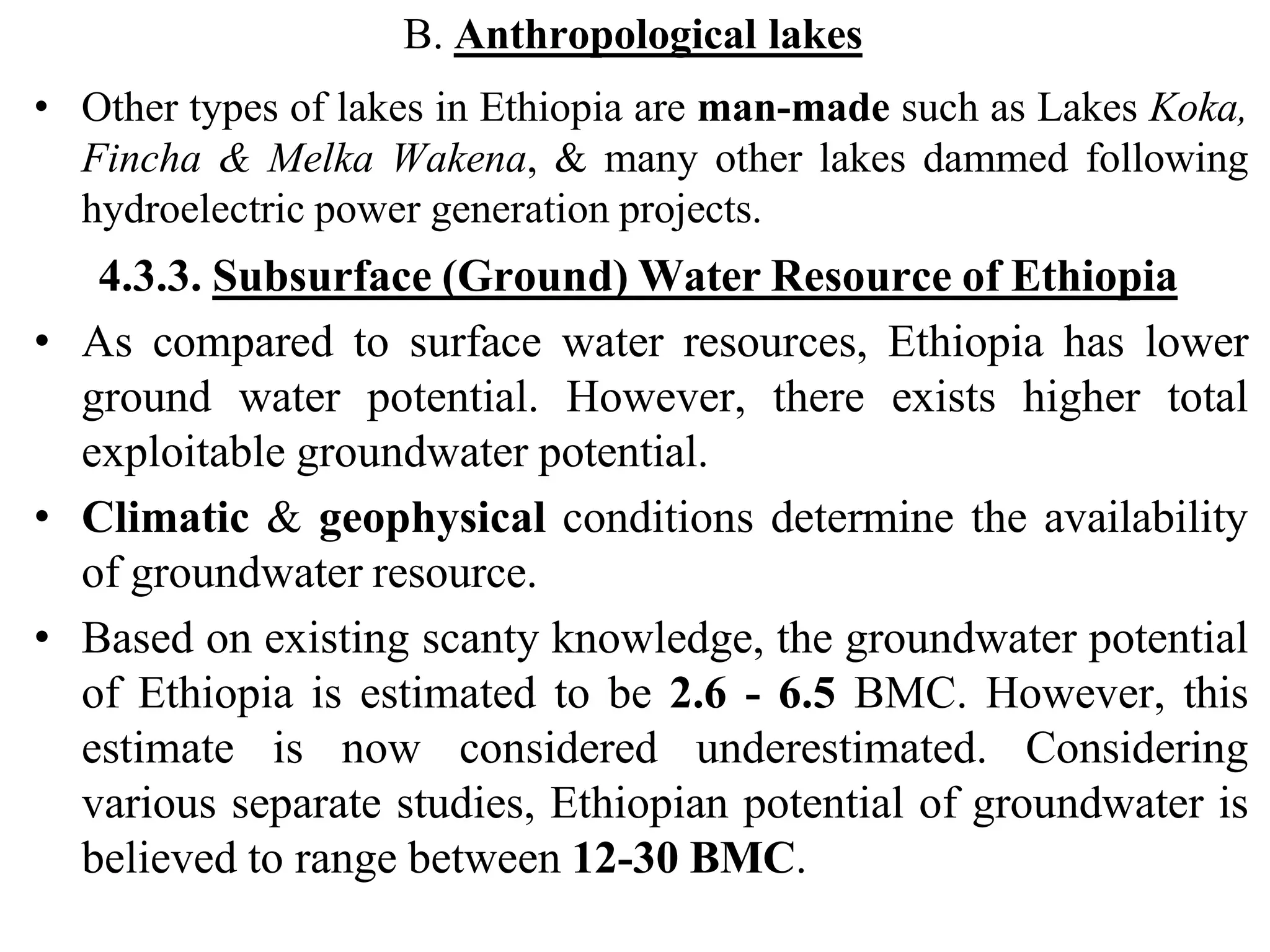 Chapter 4 - Drainage Systems and Water Resources of Ethiopia and the ...