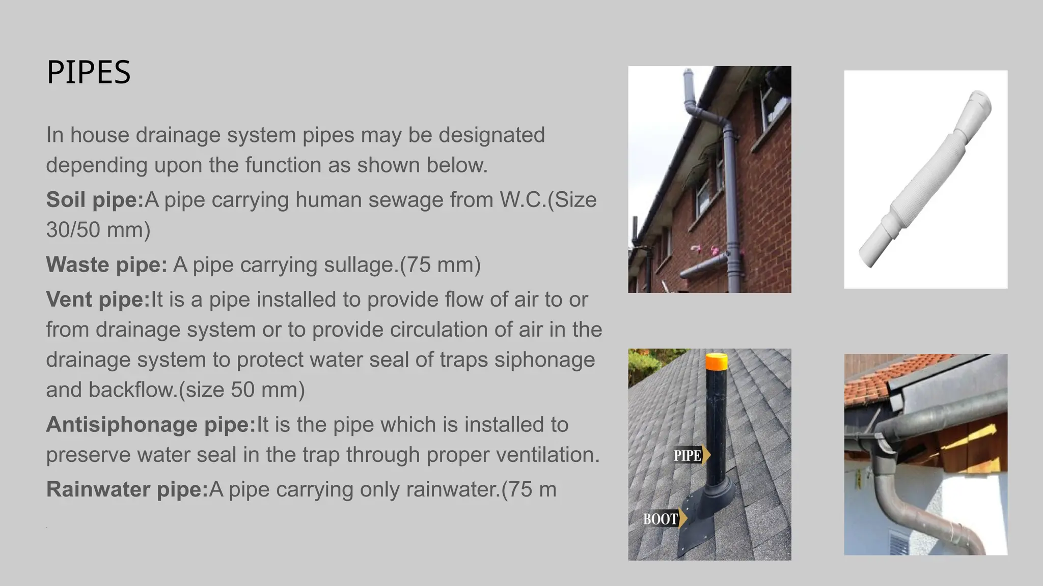 DRAINAGE SYSTEMS OF A BUILDING & COMPONENTS OF A DRAINAGE SYSTEM | PPTX