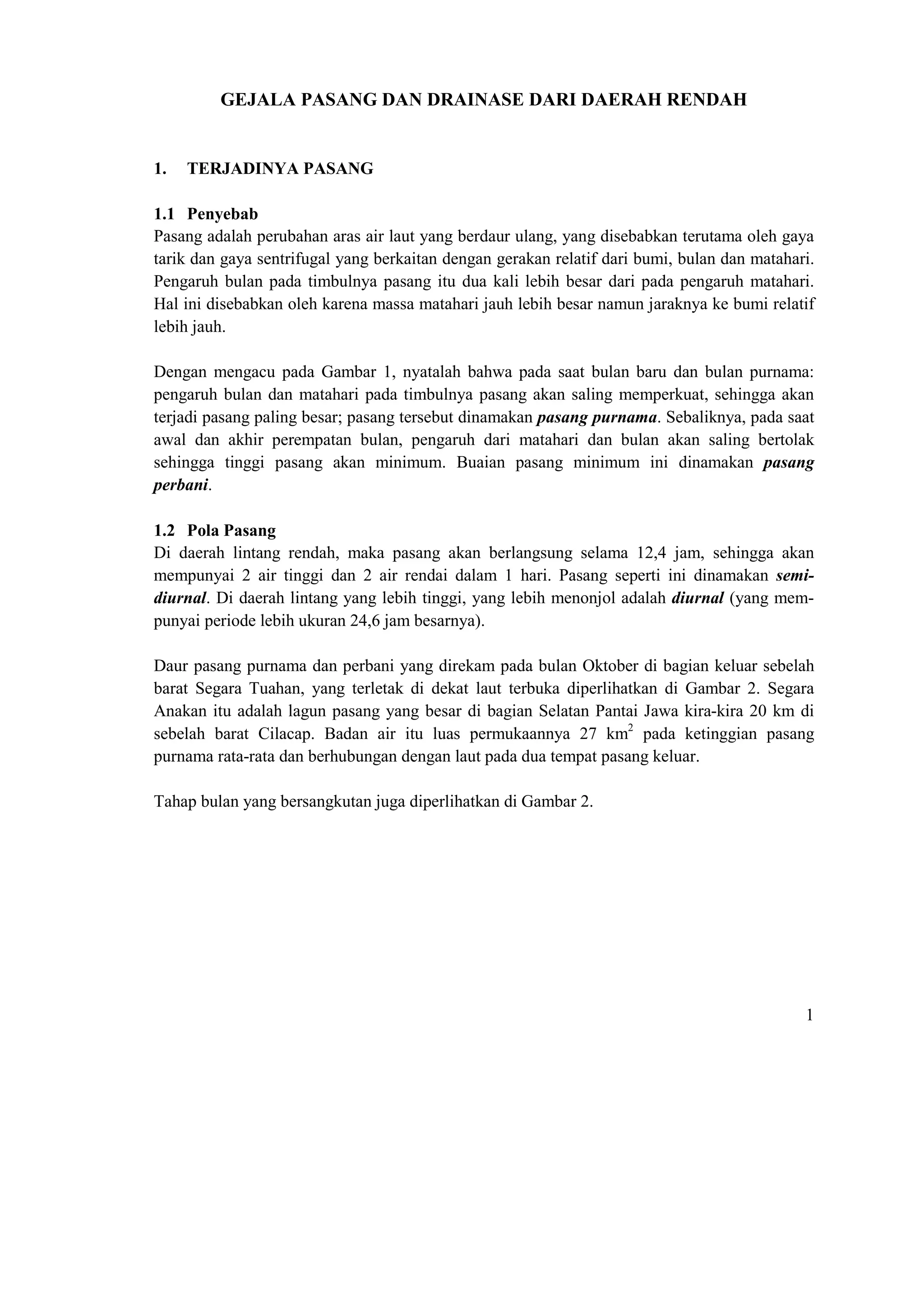Gejala pasang dan drainase daerah rendah | PDF
