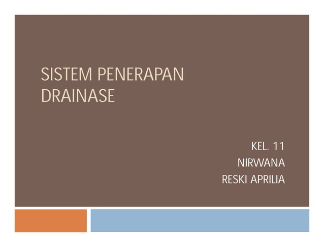 Sistem Penerapan Drainase | PDF