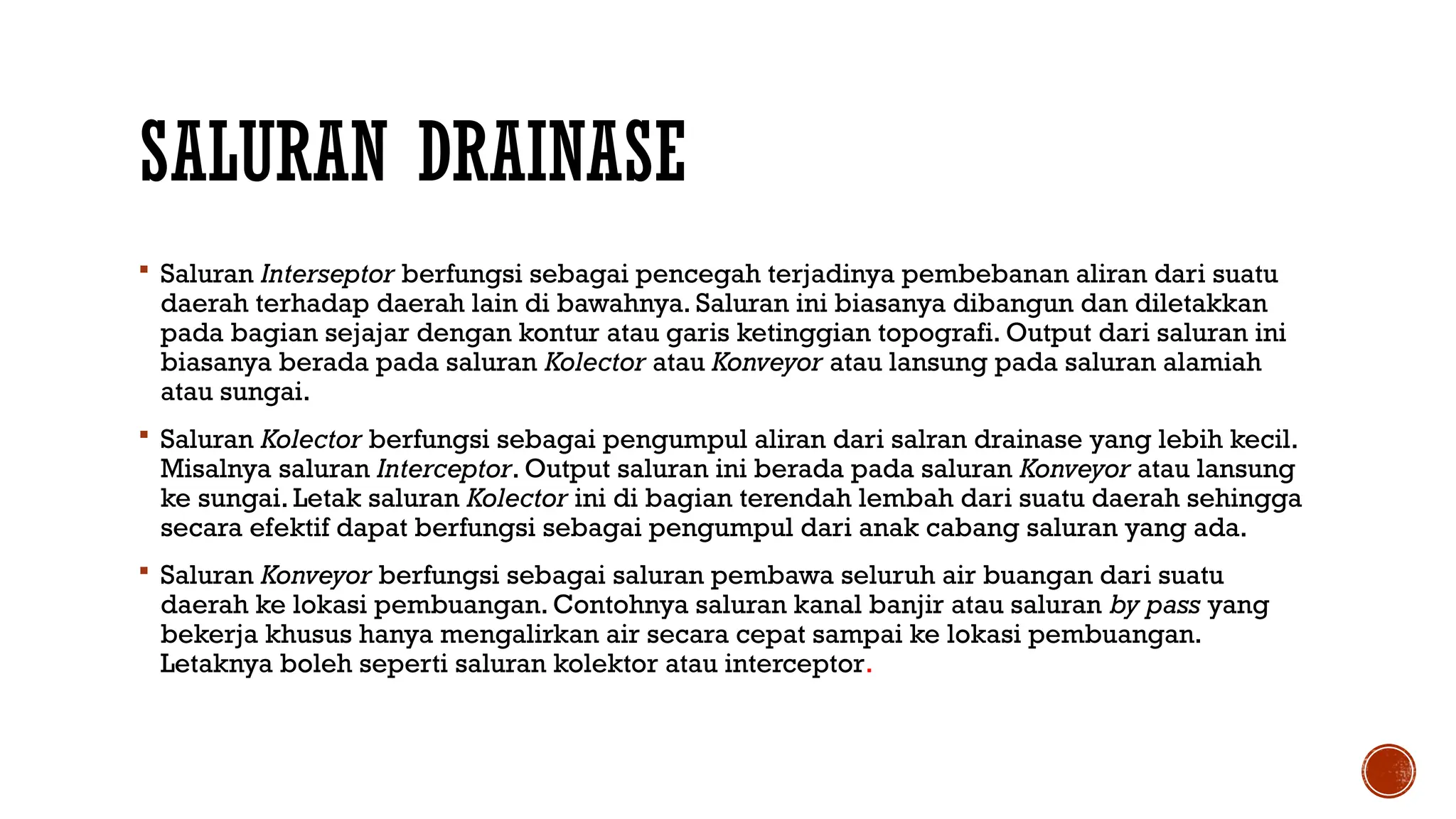 sistem drainase lingkungan pada bangunan gedung | PPTX