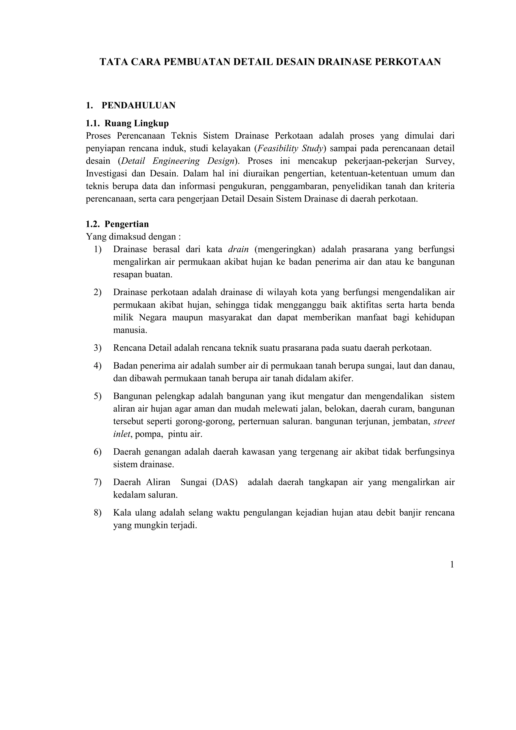 Tata cara pembuatan detail drainase | PDF