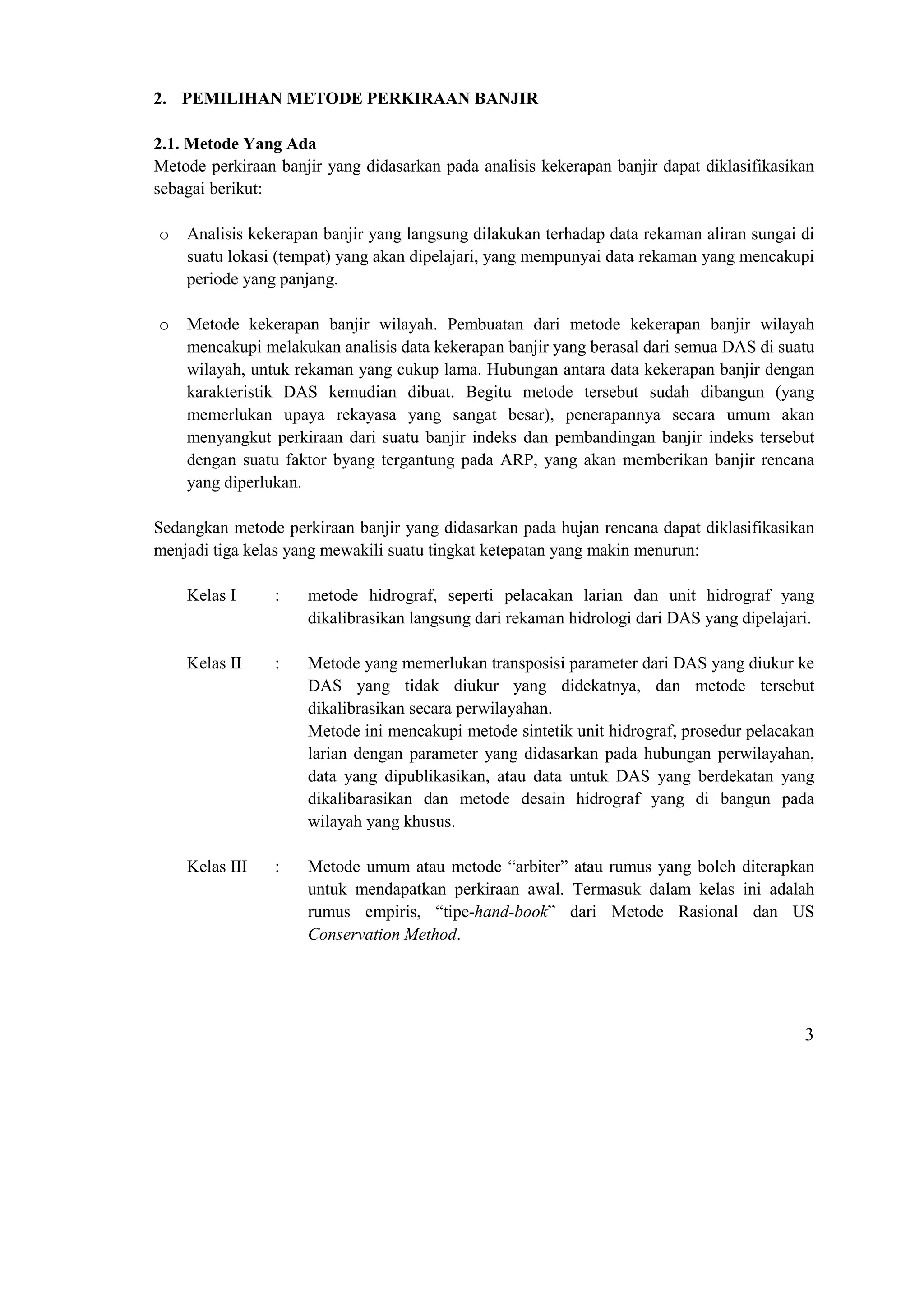 Metode perkiraan banjir das | PDF
