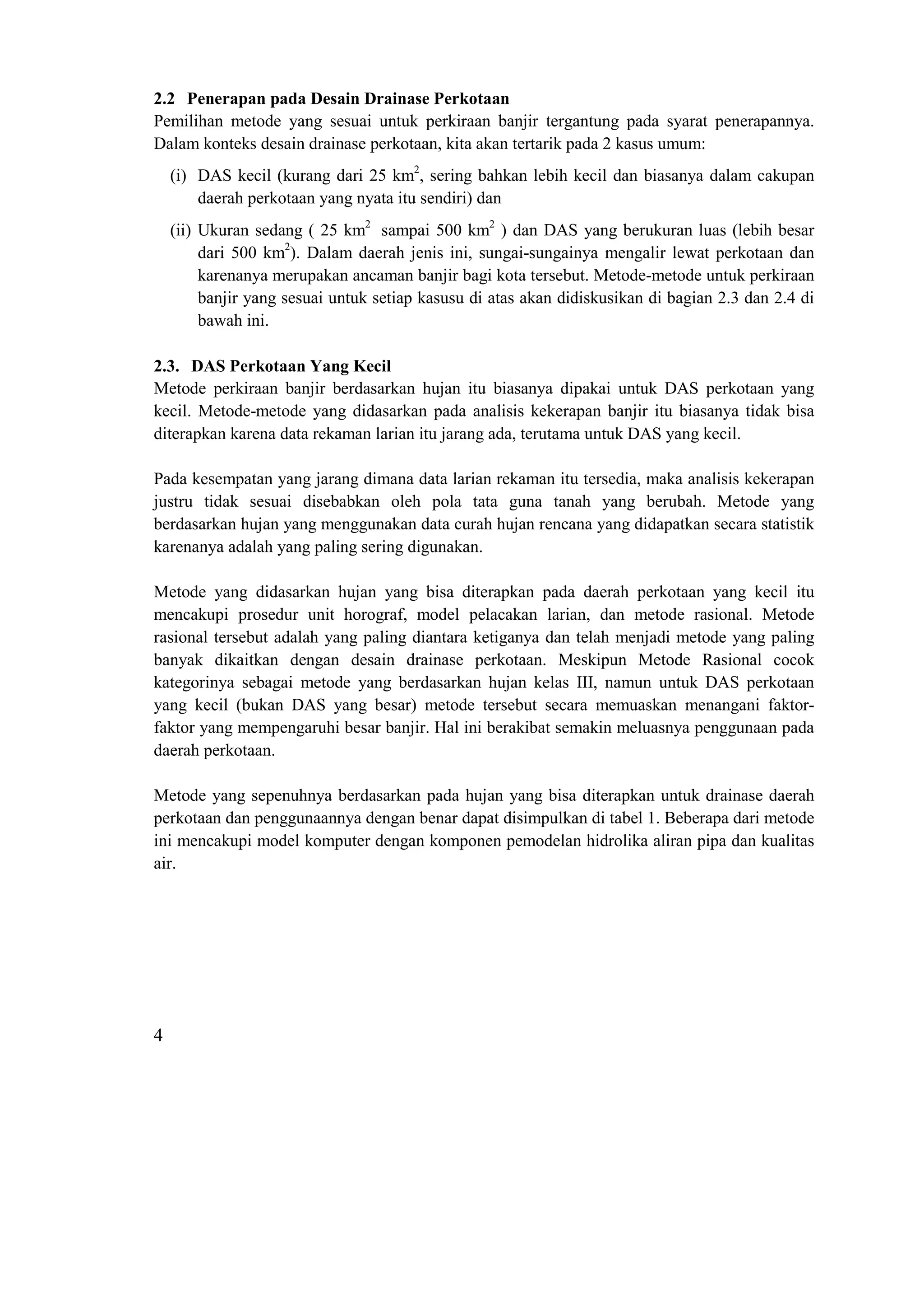 Metode perkiraan banjir das | PDF