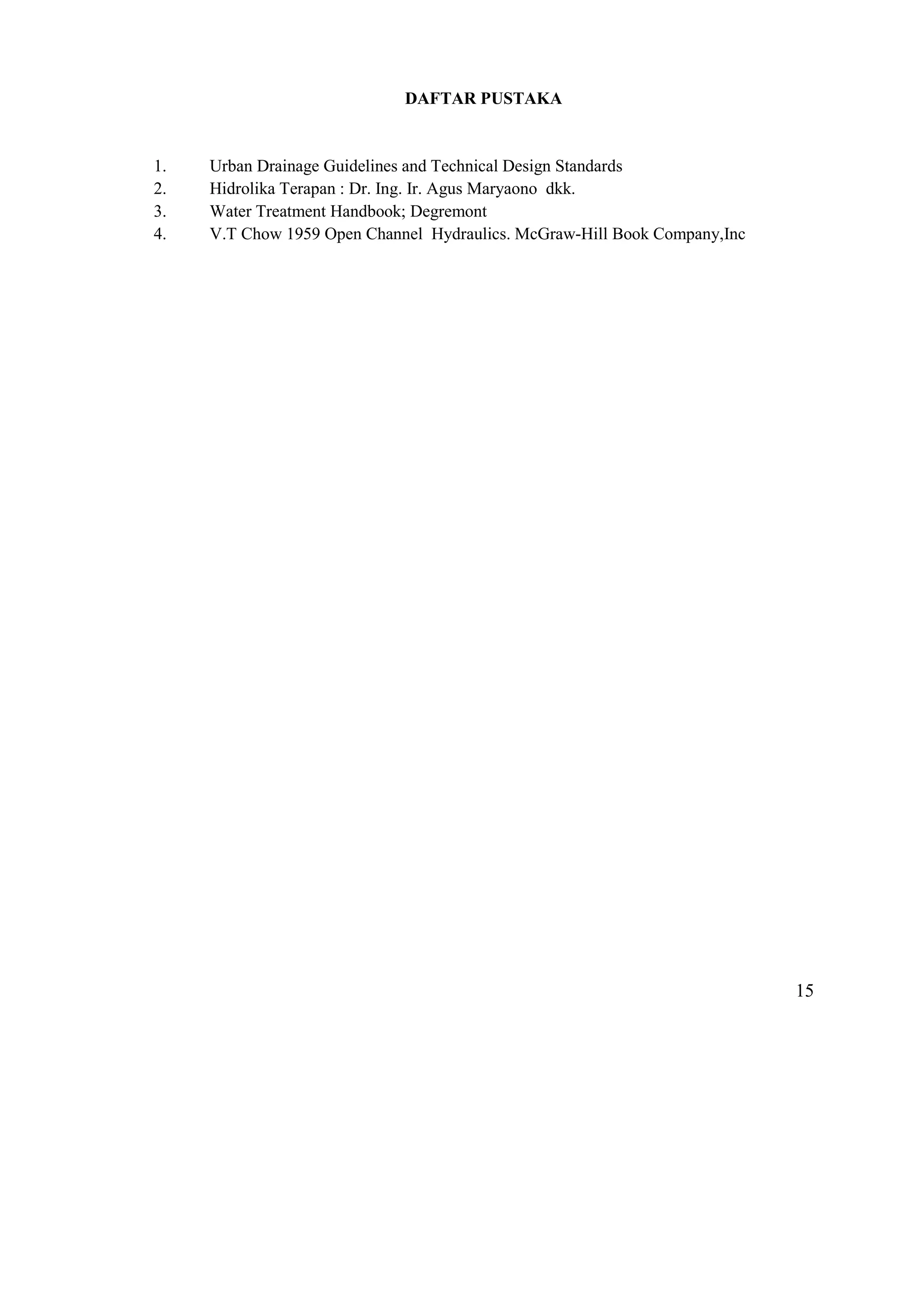 Analisa hidraulika terapan untuk perencanaan drainase | PDF