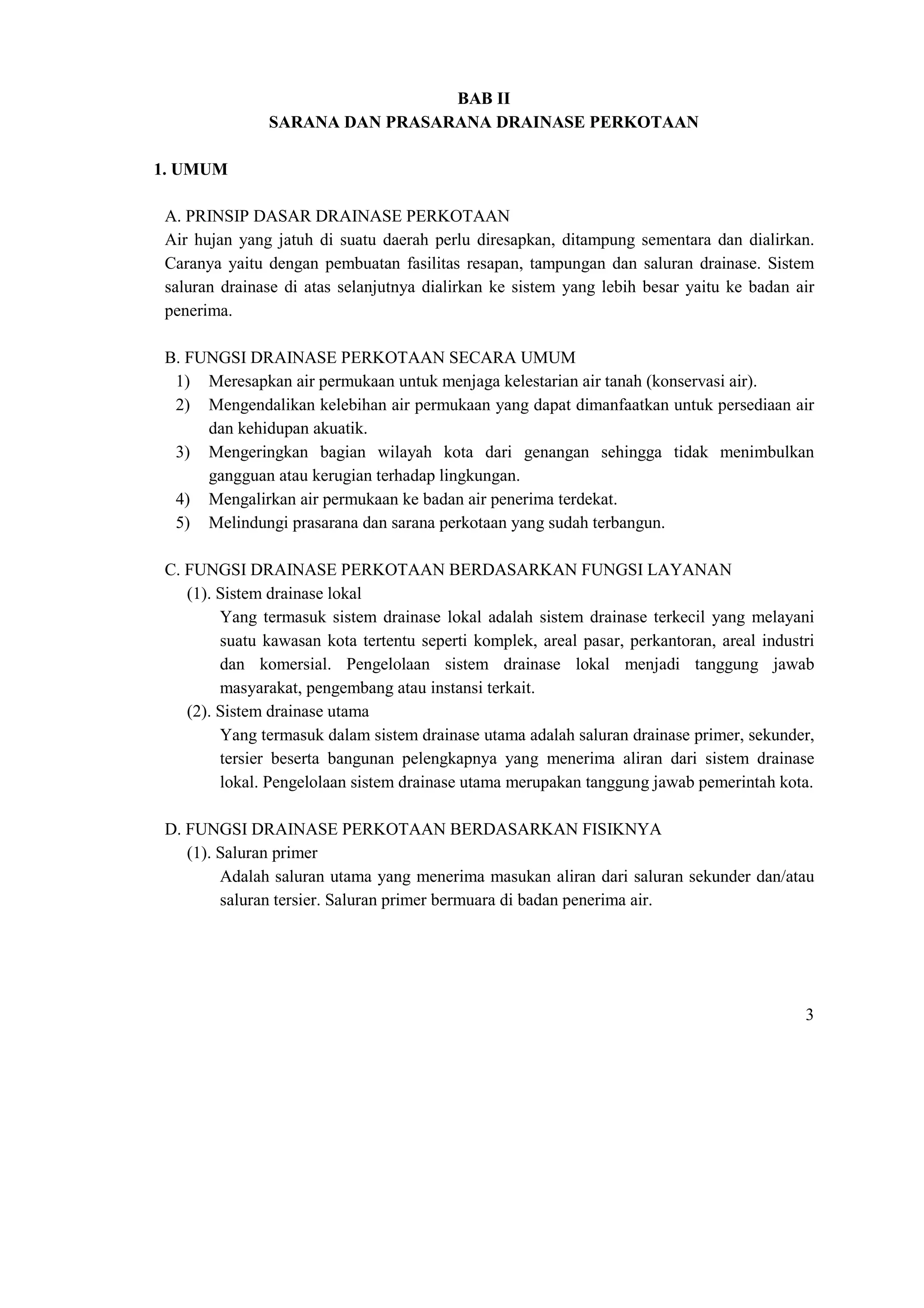Operasi dan pemeliharaan sistem drainase perkotaan | PDF