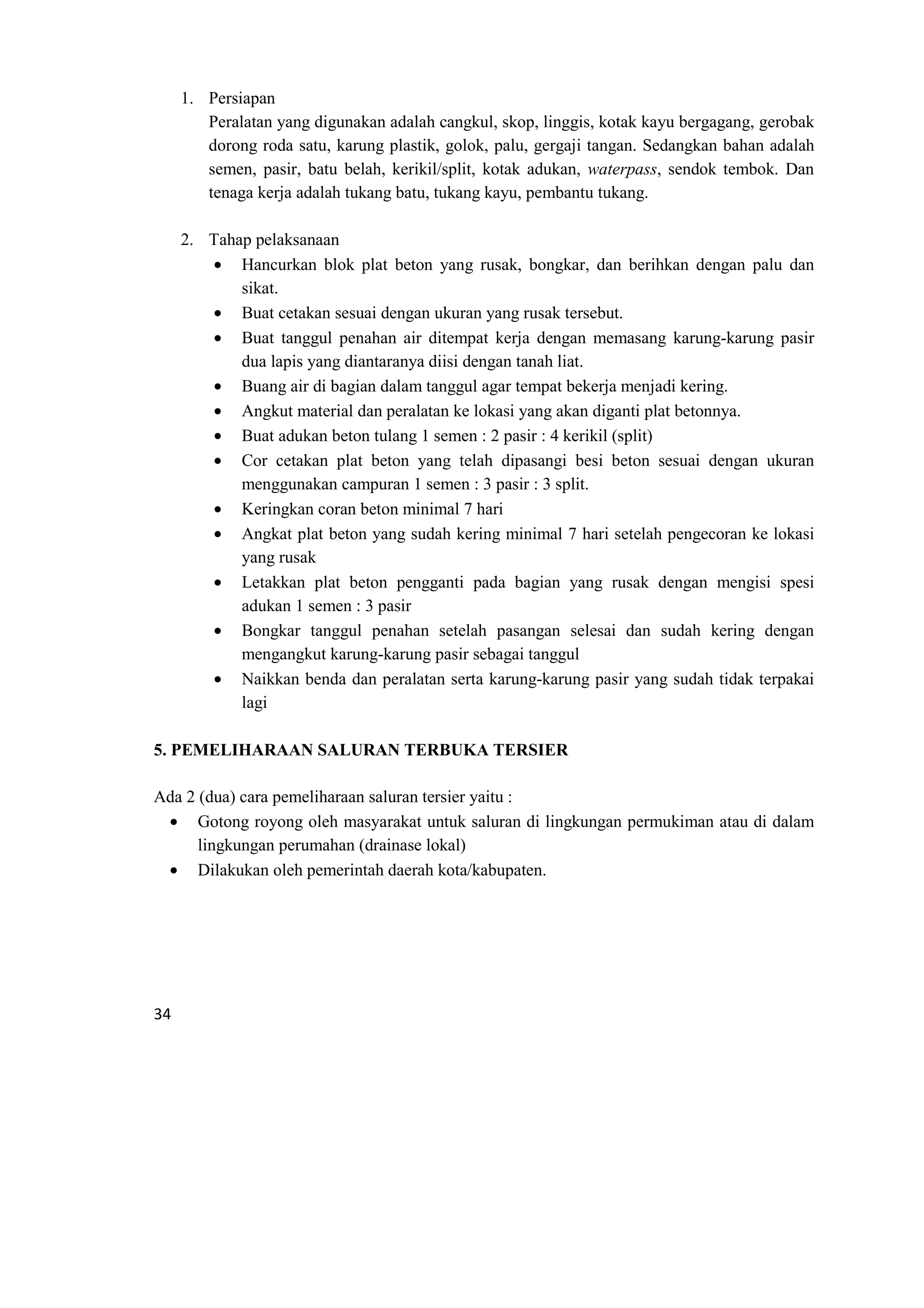Operasi dan pemeliharaan sistem drainase perkotaan | PDF