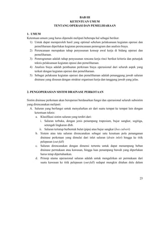 Operasi dan pemeliharaan sistem drainase perkotaan | PDF