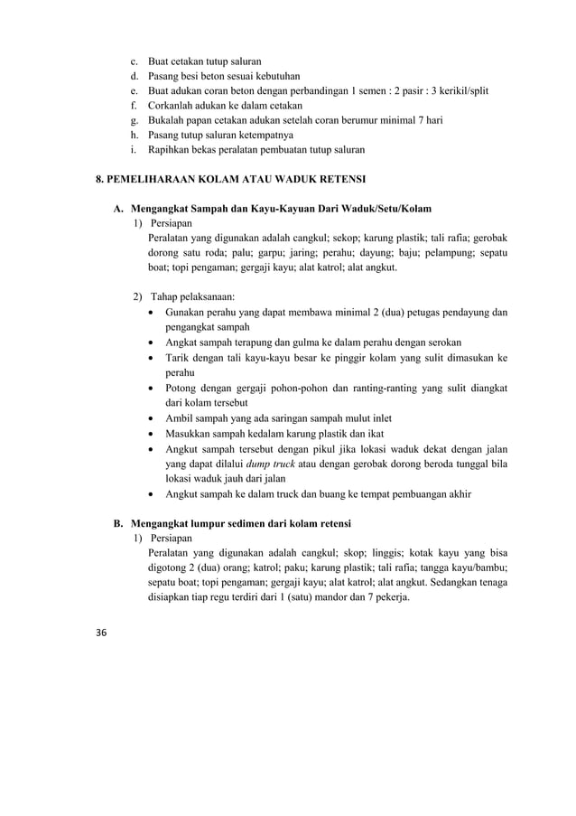 Operasi dan pemeliharaan sistem drainase perkotaan | PDF