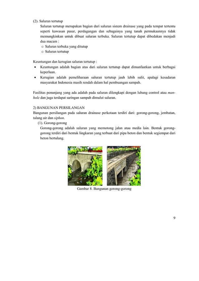 Operasi dan pemeliharaan sistem drainase perkotaan | PDF