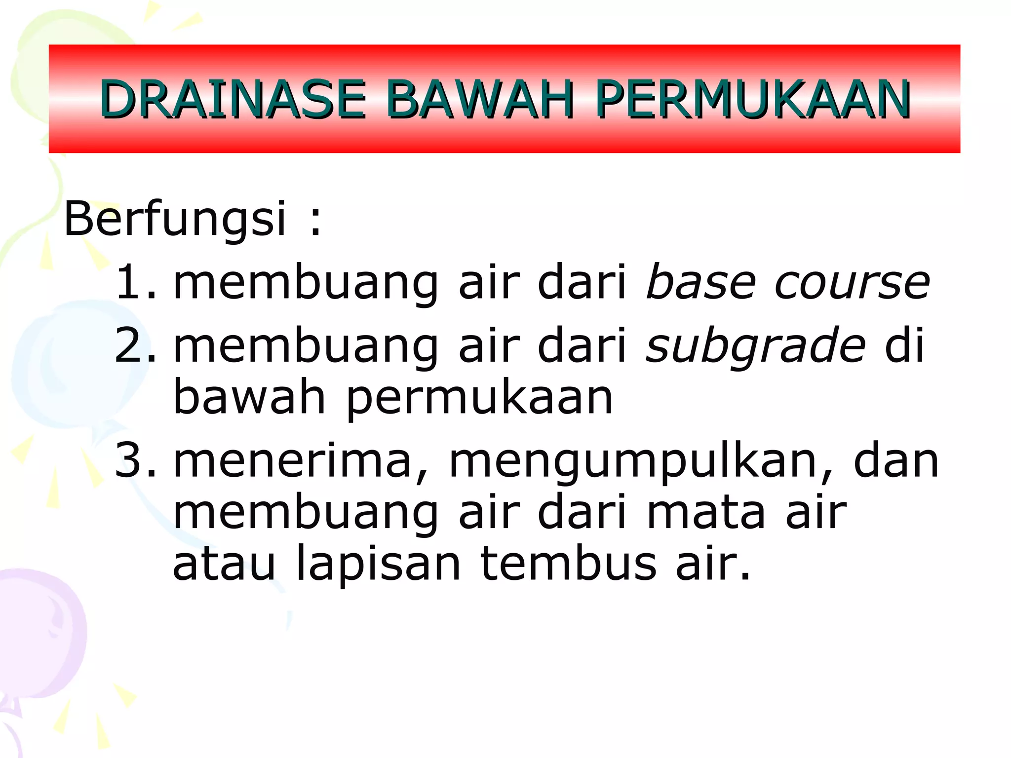 Drainase lapangan-terbang | PPT