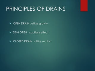 drains and catheters detailed explanation | PPTX