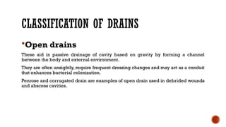 DRAINS IN SURGERY . DR MANISH CHAUDHARY SURGERY RESIDENT,COMSTH, 2024 ...