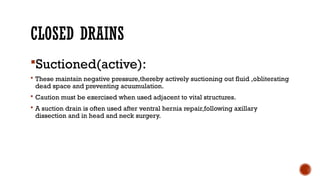 DRAINS IN SURGERY . DR MANISH CHAUDHARY SURGERY RESIDENT,COMSTH, 2024 ...