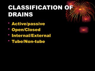 DRAINS IN SURGERY surgery lecture for medical students.ppt