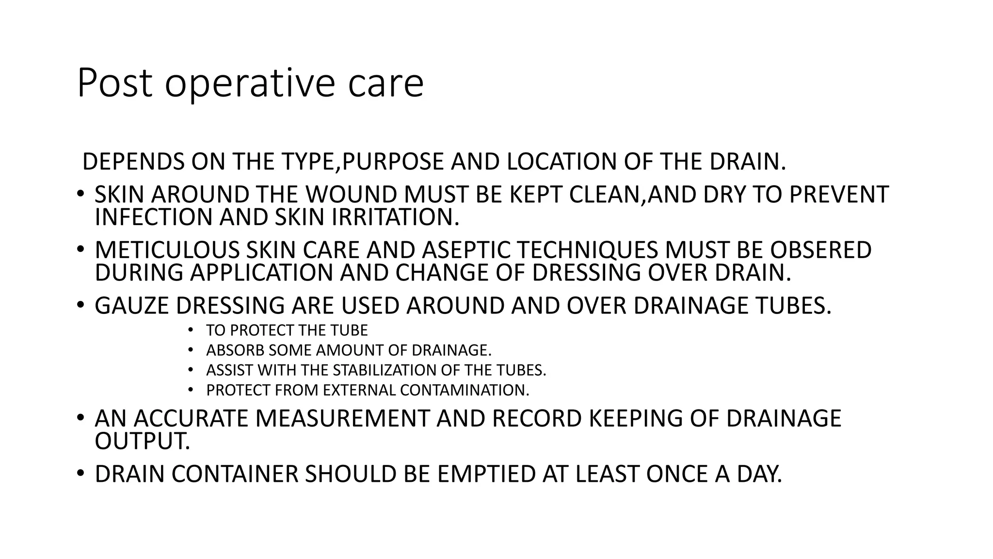 Drains management in surgery | PPTX