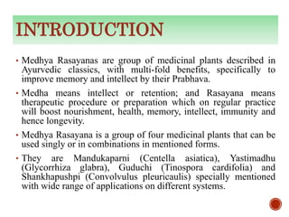 ROLE OF MEDHYA RASAYANA IN SHORT TERM MEMORY BYDR AJITH KUMAR | PPT