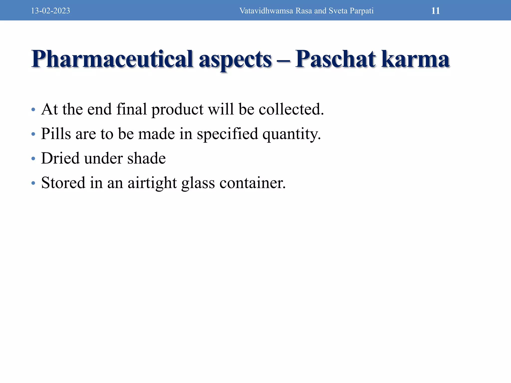 VATA VIDVAMSAKA RASA AND SHWETA PARPATI | PPTX