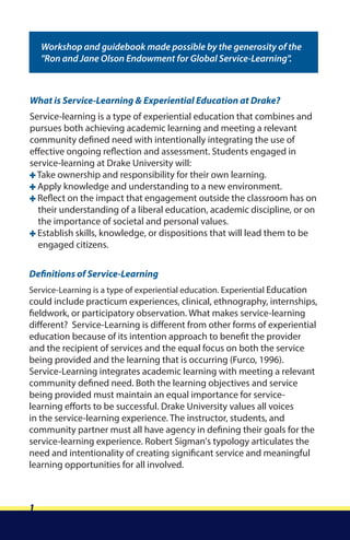 Drake University Global Service-Learning Guidebook | PDF