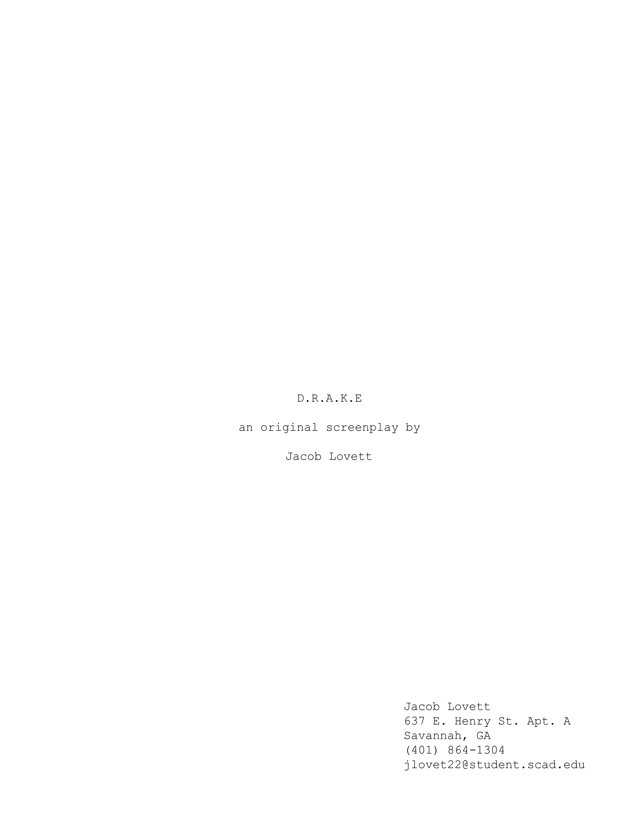 Drake - Short Science Fiction Film Script | PDF