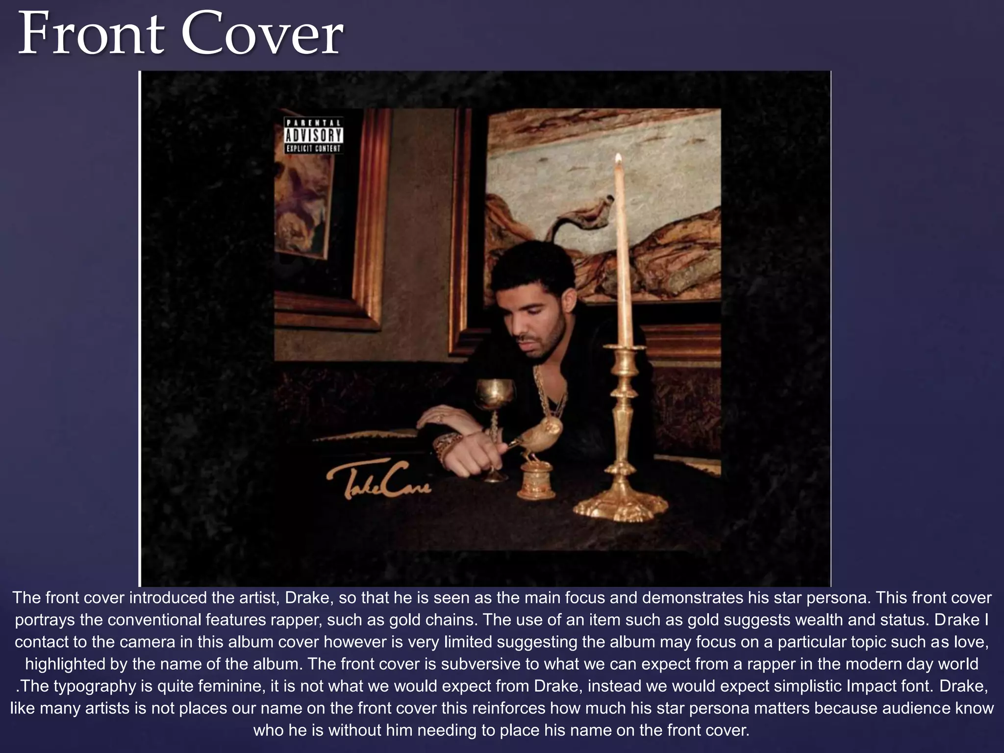 Drake Take Care Digipak Analysis | PPTX