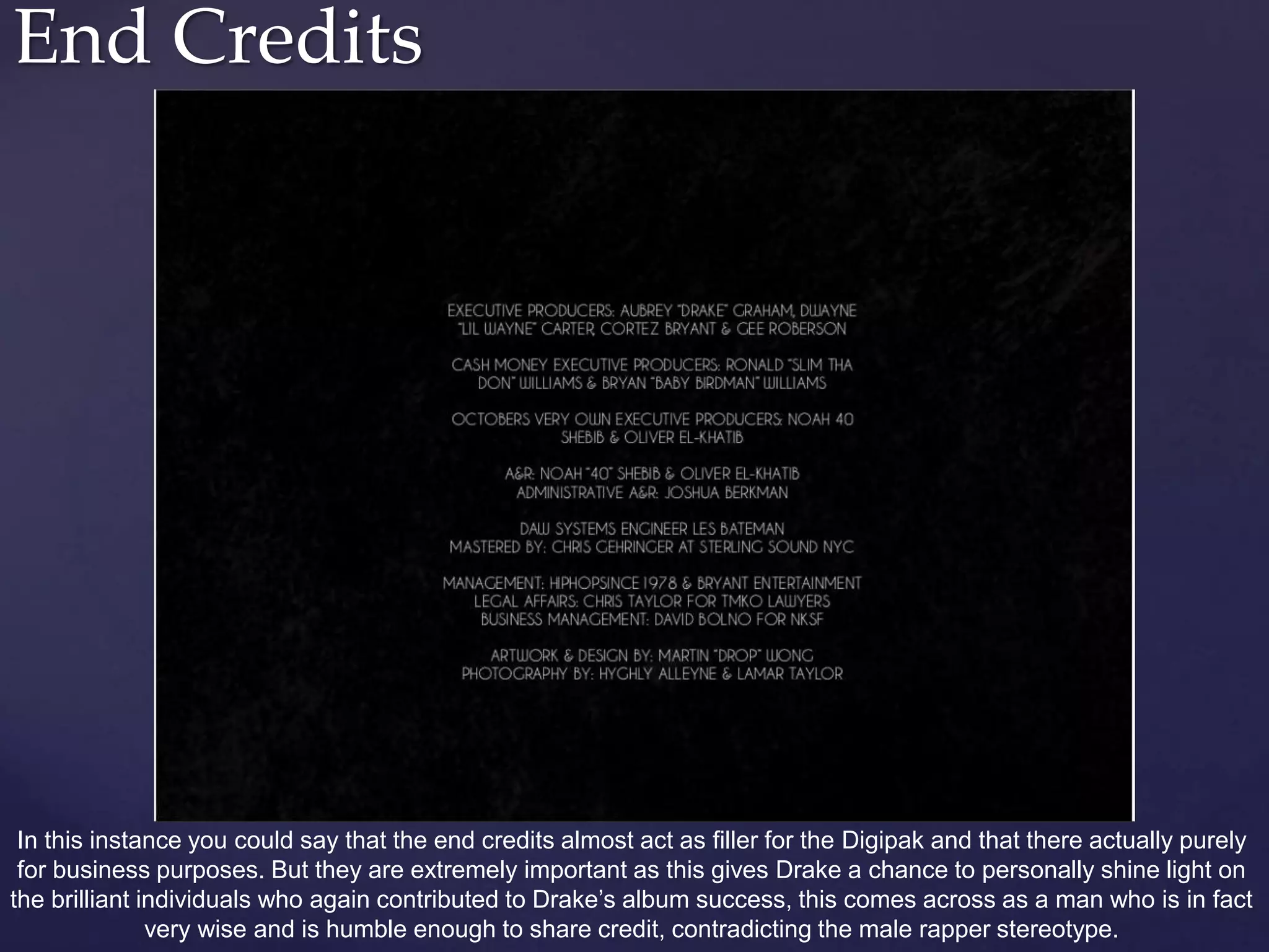 Drake Take Care Digipak Analysis | PPTX