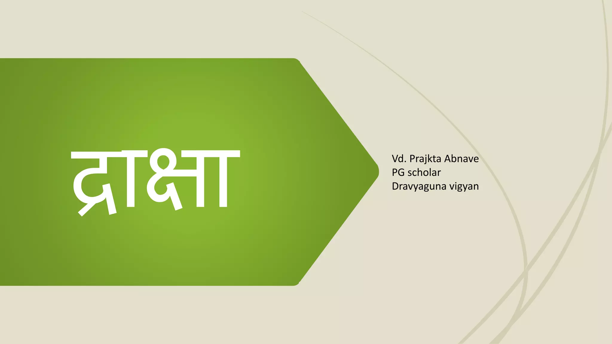 Draksha = Vitis vinifera | PPTX
